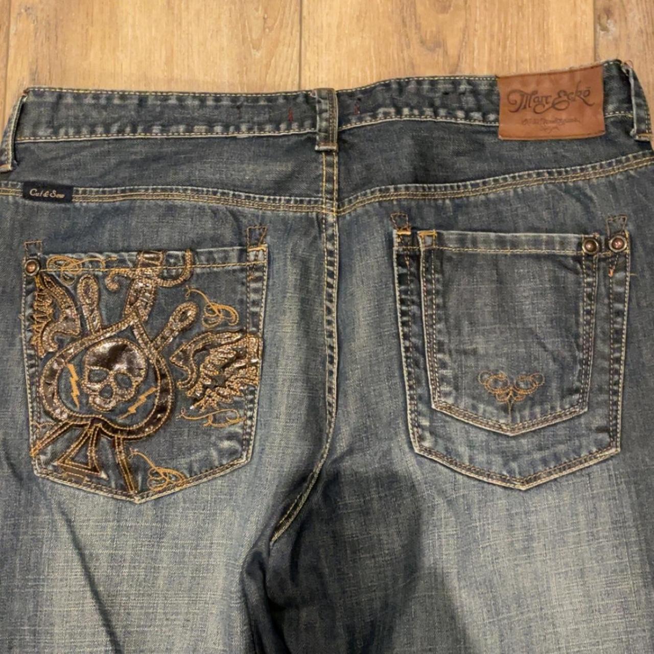 Crazy skull embroidered marc eckos... - Depop