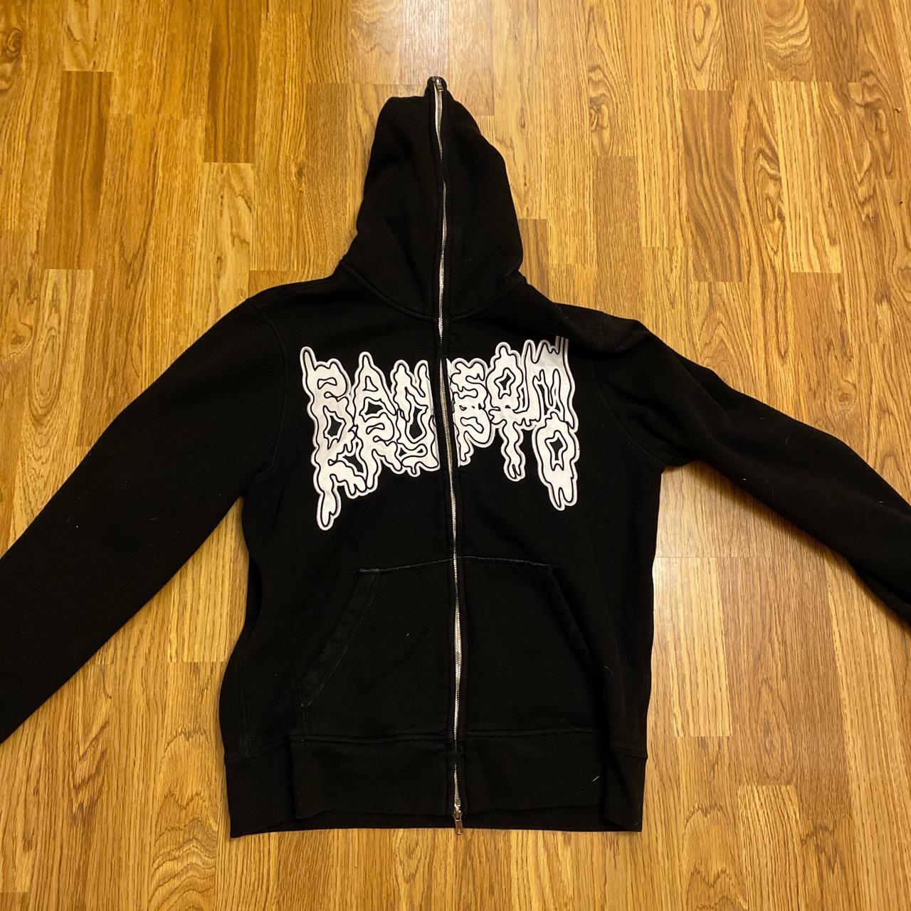 RANSOM X KRYPTO ZIP UP HOODIE USED BUT IN ALMOST... - Depop