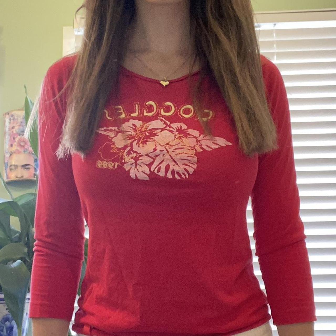 Cute red shirt Size 8 but can fit 6 to 10 #red... - Depop