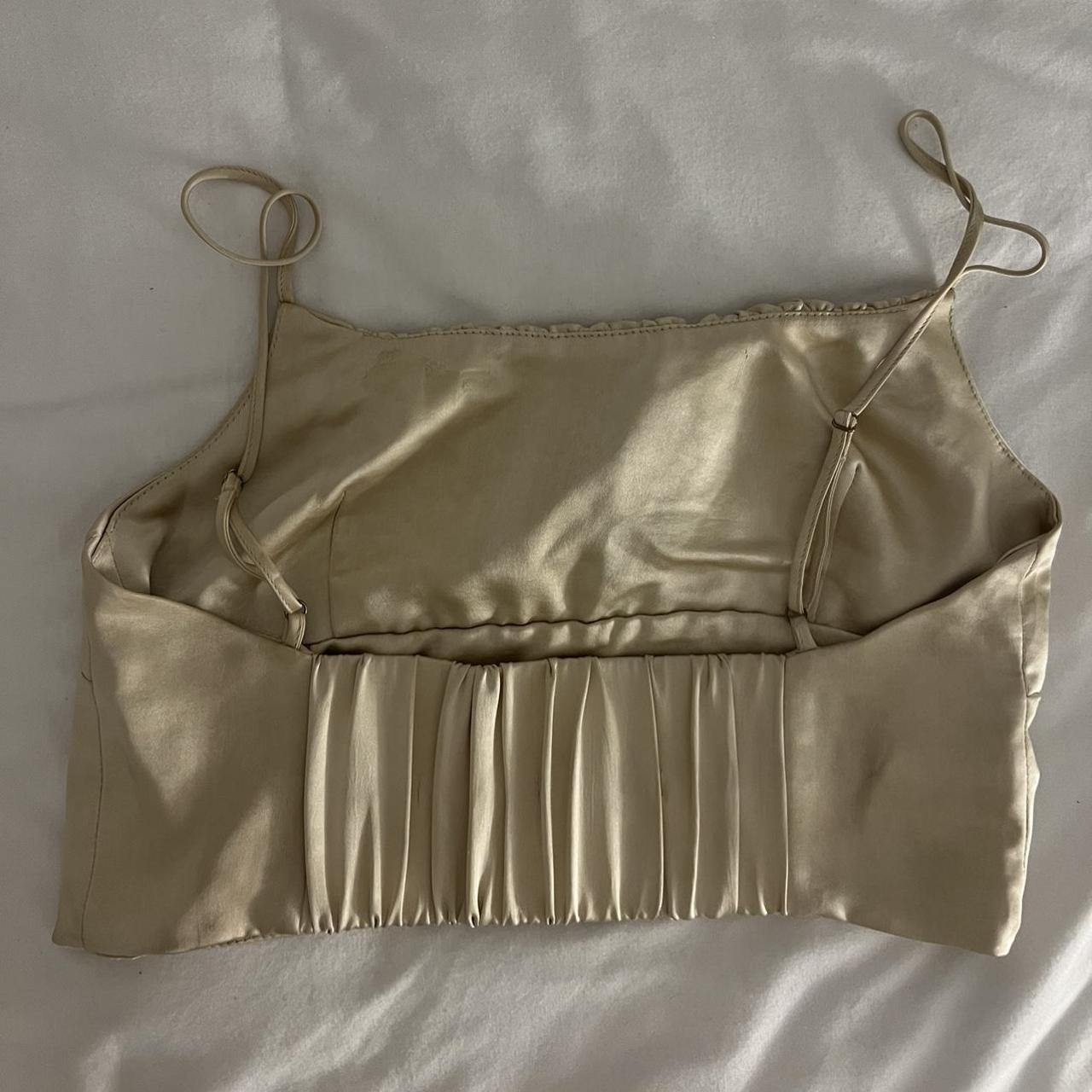 Zara Women's Gold Crop-top | Depop