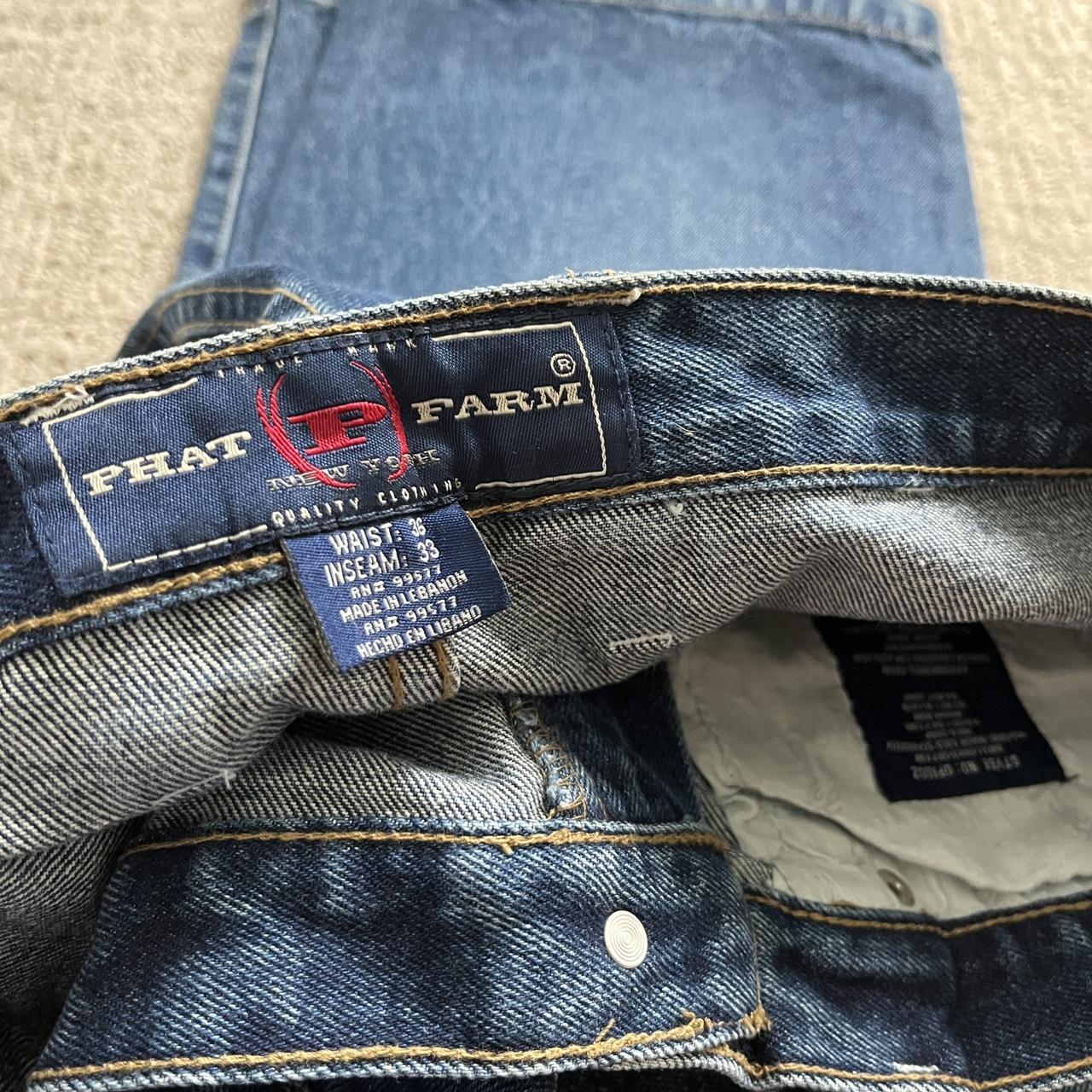 phat farm jeans grunge skater baggy y2k size... - Depop
