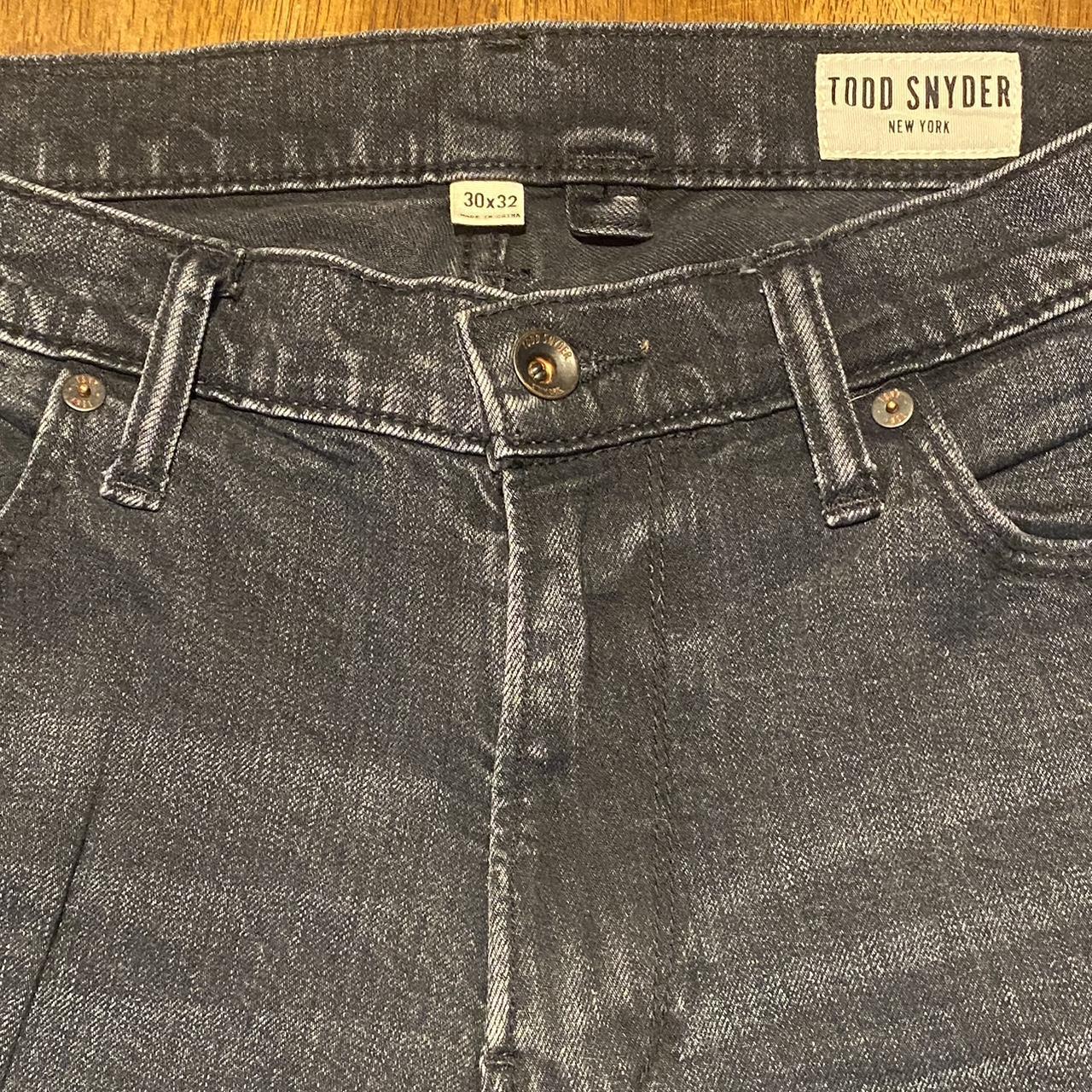 Todd Snyder Faded Black Slim Cut Stretch Jeans in a... - Depop