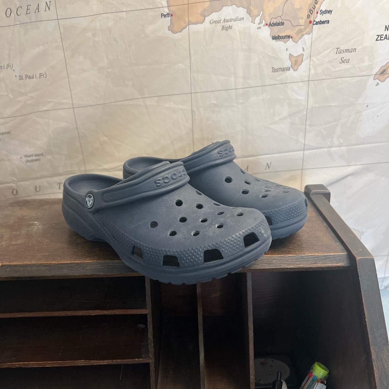 Crocs Women's Navy Sandals | Depop