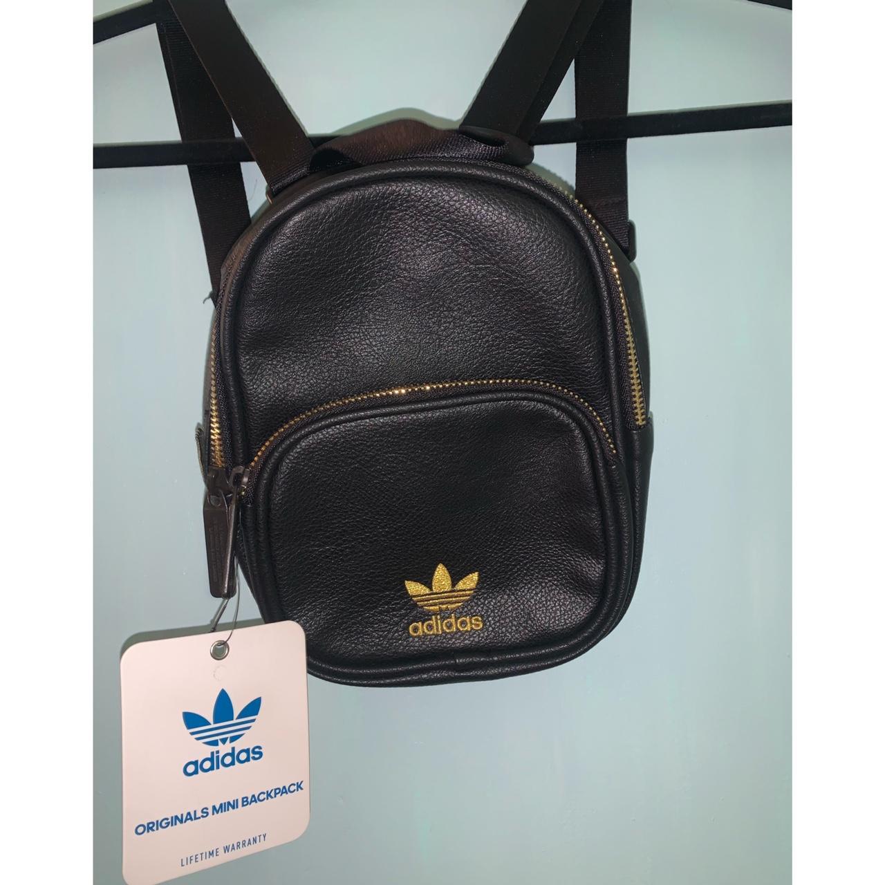 Adidas Originals Black/Gold Mini Backpack NWT new... - Depop