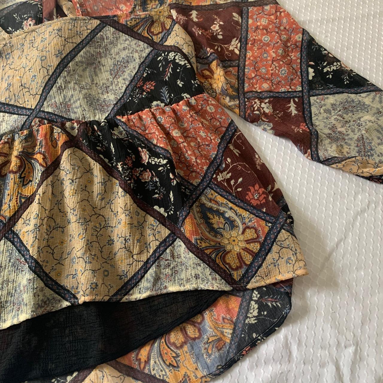 American Eagle patchwork patterned blouse. Very... - Depop