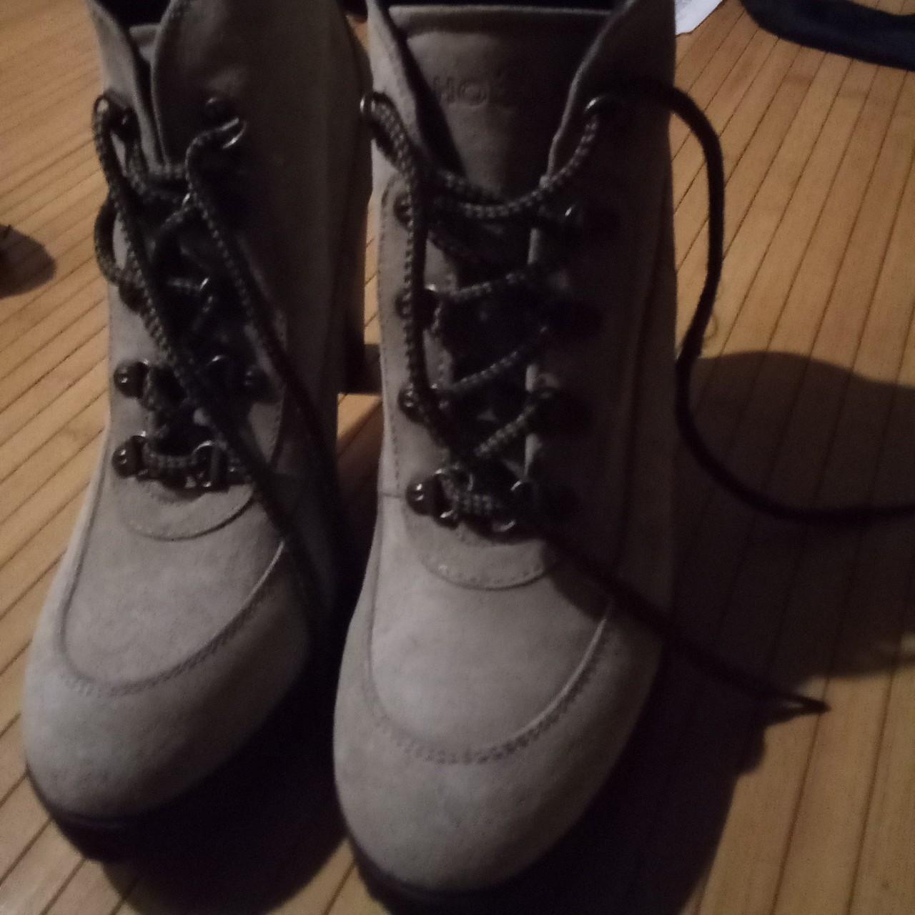 NEW Hogan beige suede booties. Glam Timbs vibes.... - Depop