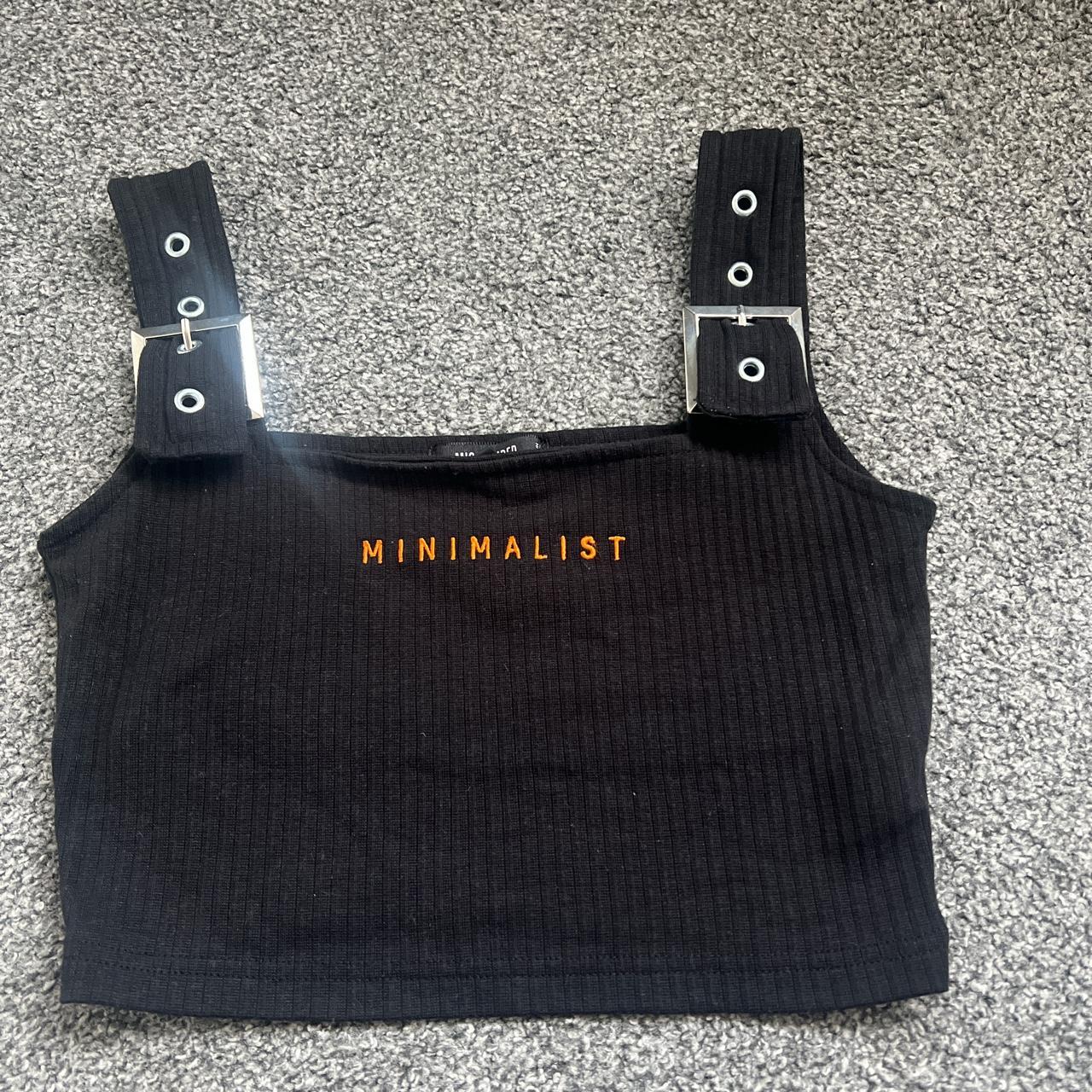 minimalist crop buckle crop top from missguided - Depop