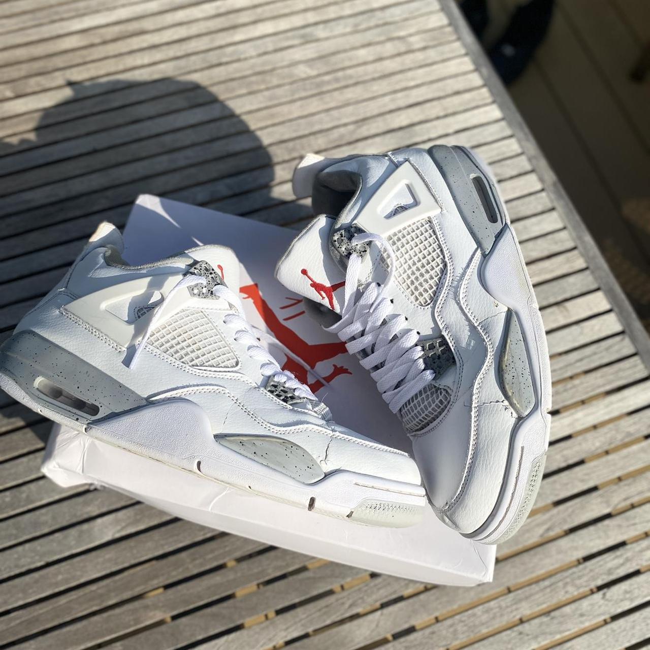 Jordan Men's White and Grey Trainers | Depop