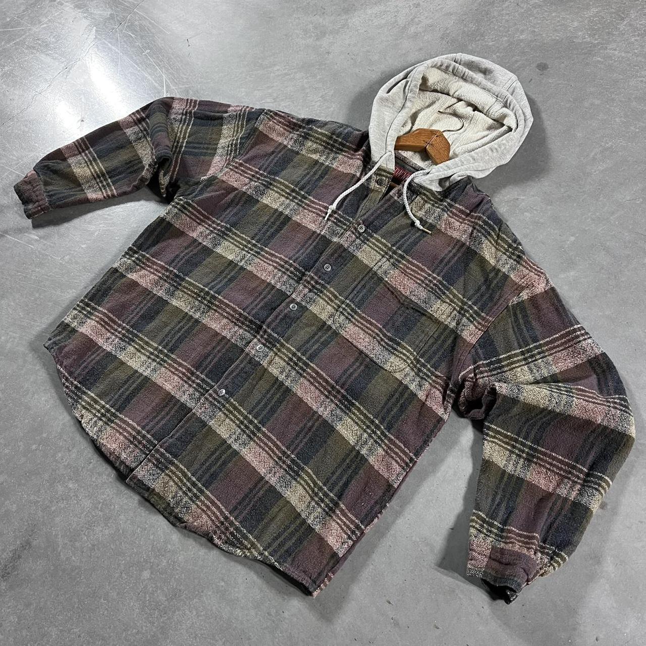 VINTAGE AUTHENTIC GFC HOODED SHACKET 100%... | Depop