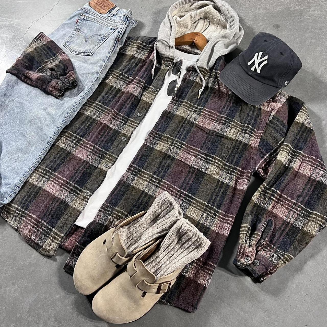 VINTAGE AUTHENTIC GFC HOODED SHACKET 100%... | Depop