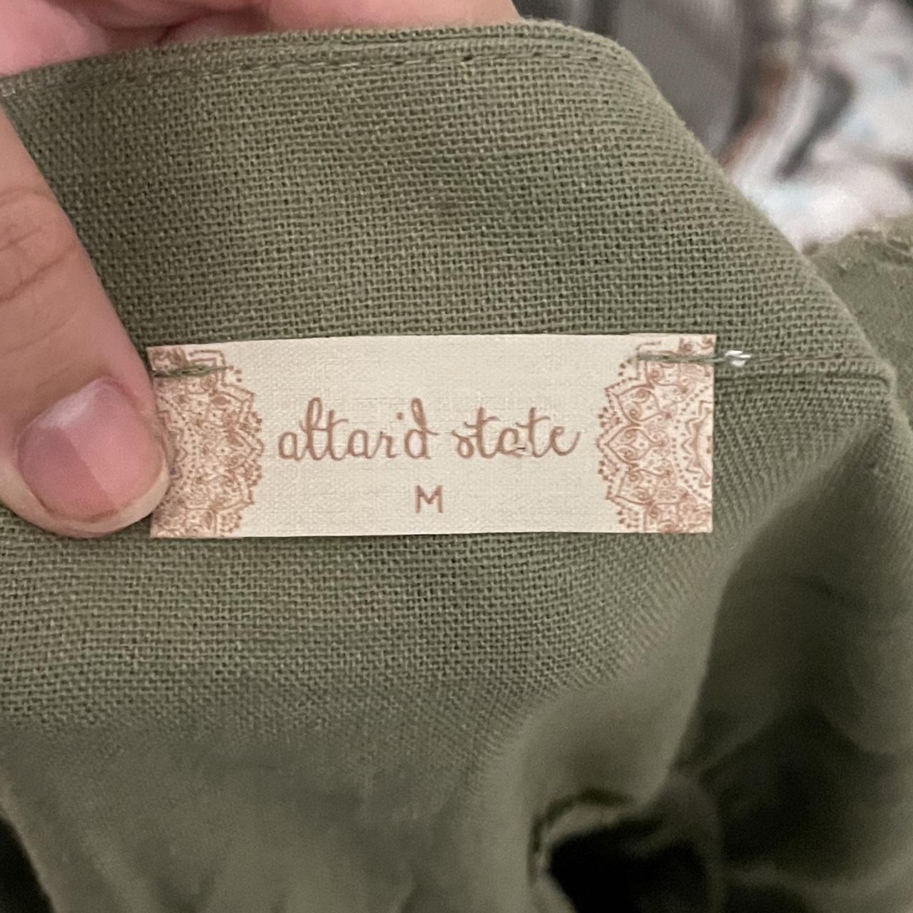 Sage green overalls dress with pockets and belt - Depop