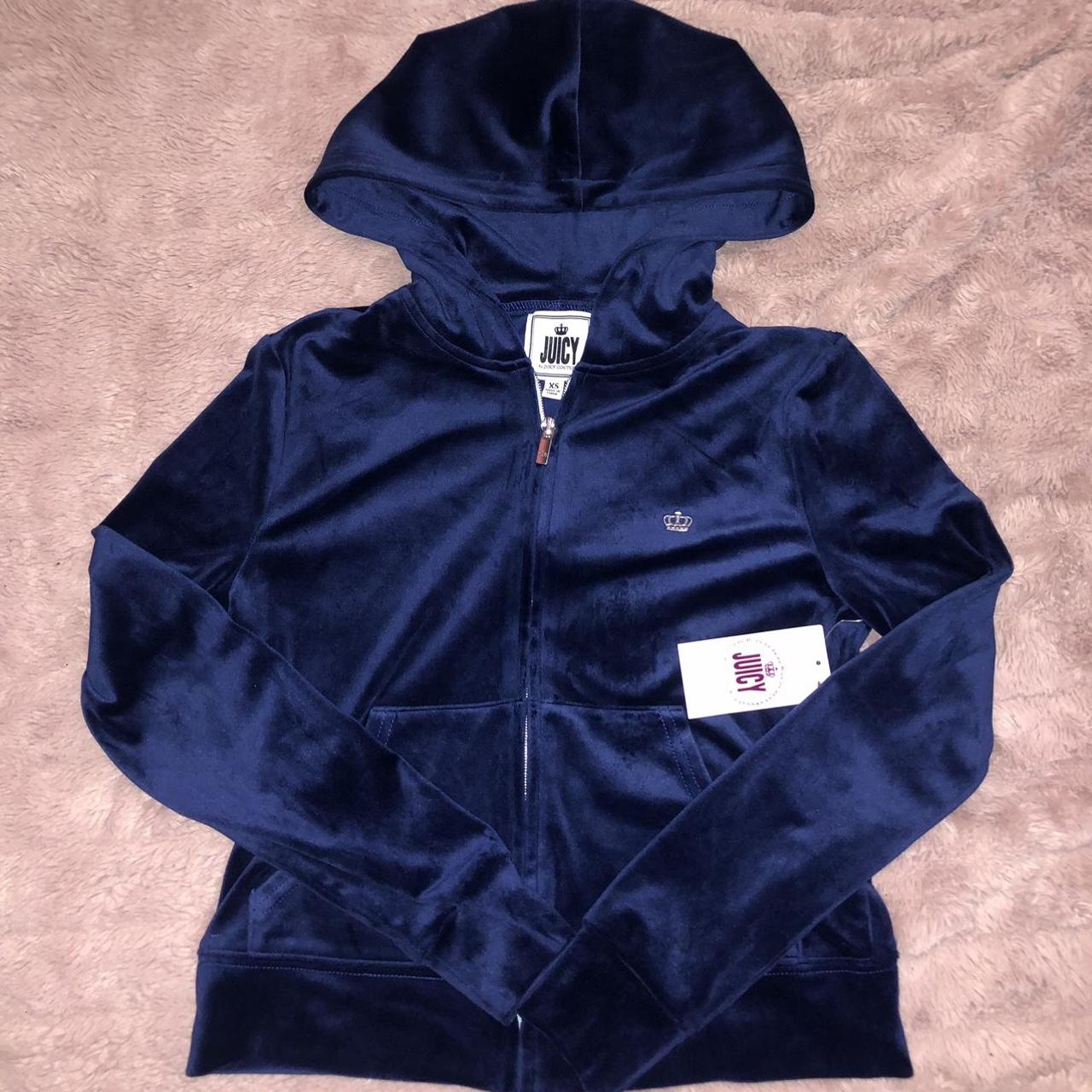 NWT navy blue juicy couture velour zip up💕size xs! I... - Depop