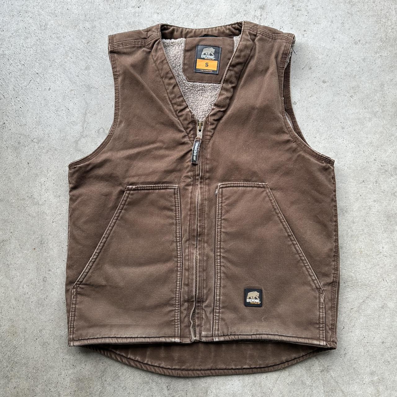 Vintage Chocolate Brown Work Wear Carpenter Vest ... | Depop