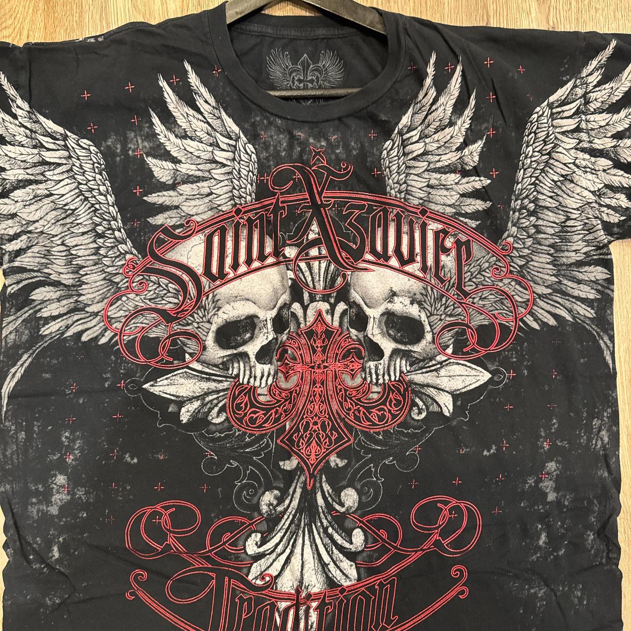 HELLA clean affliction like Y2K graphic tee (Xzavier... - Depop