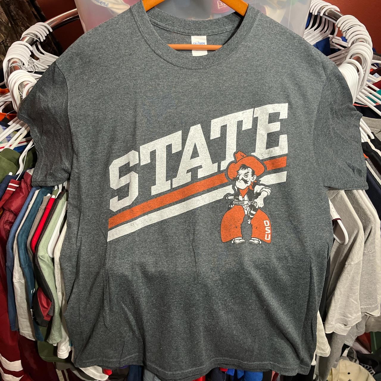 Grey and orange CSU Cowboys graphic tee #CSUCowboys... | Depop