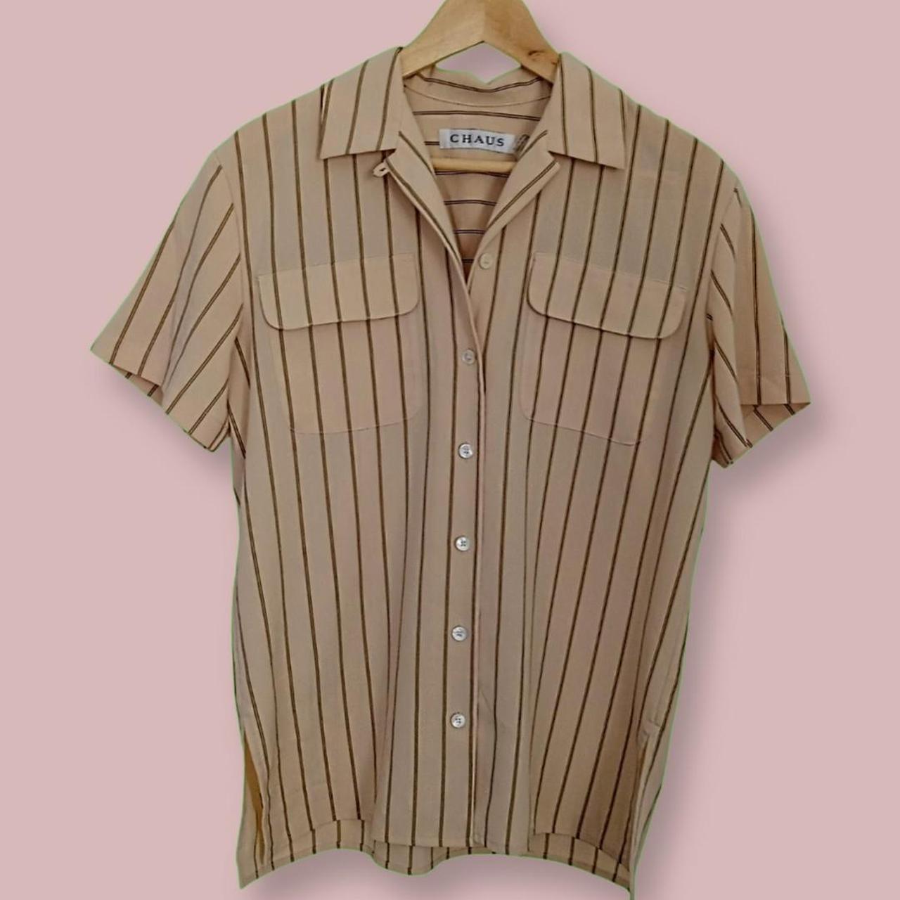 Vintage Beige Button Down Size Large - Excellent... - Depop