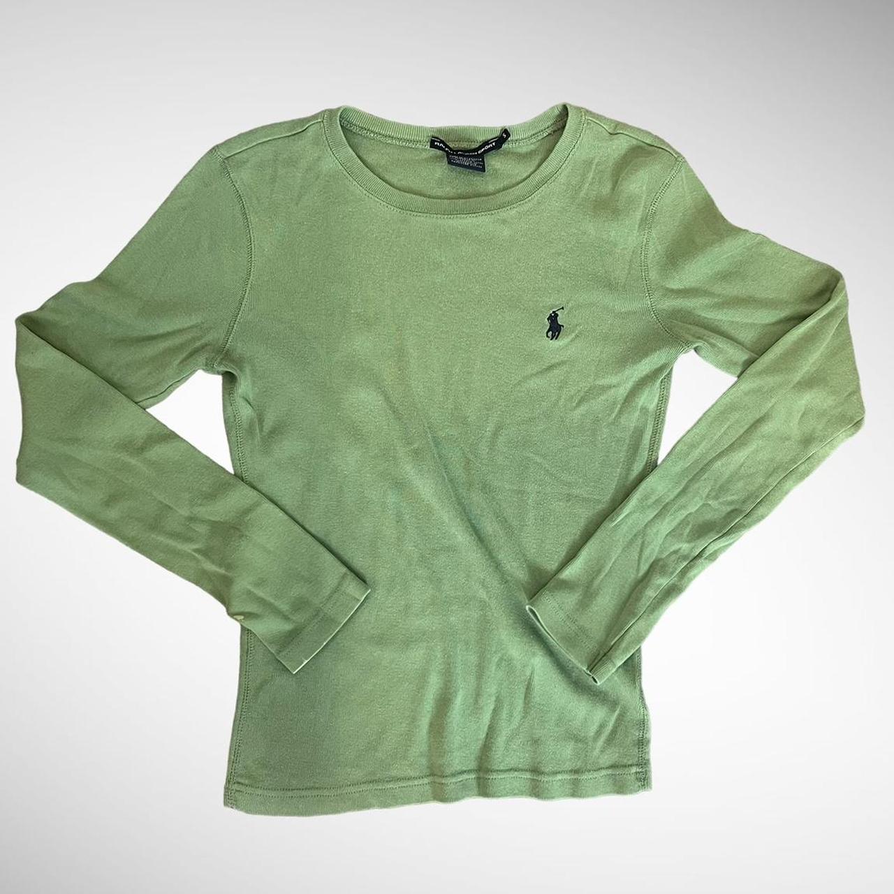 Ralph Lauren Green Long Sleeve Top💚 -Size S -small... - Depop