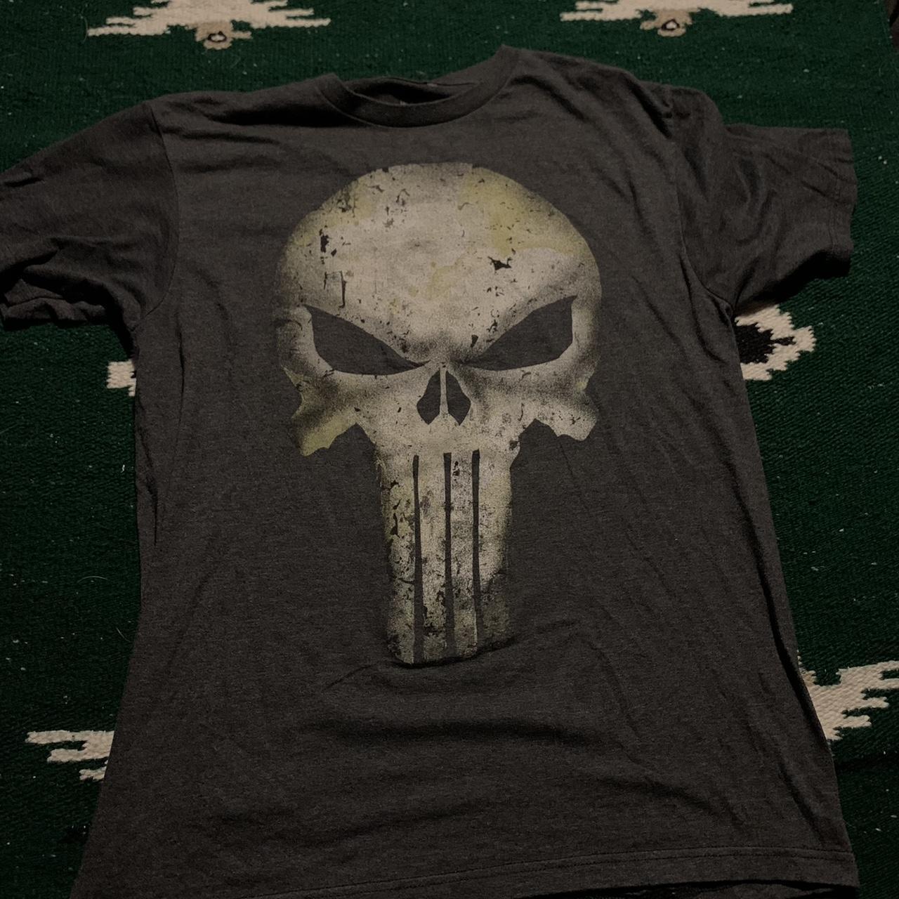 Marvel Comics The Punisher Big Skull Logo Distressed... - Depop