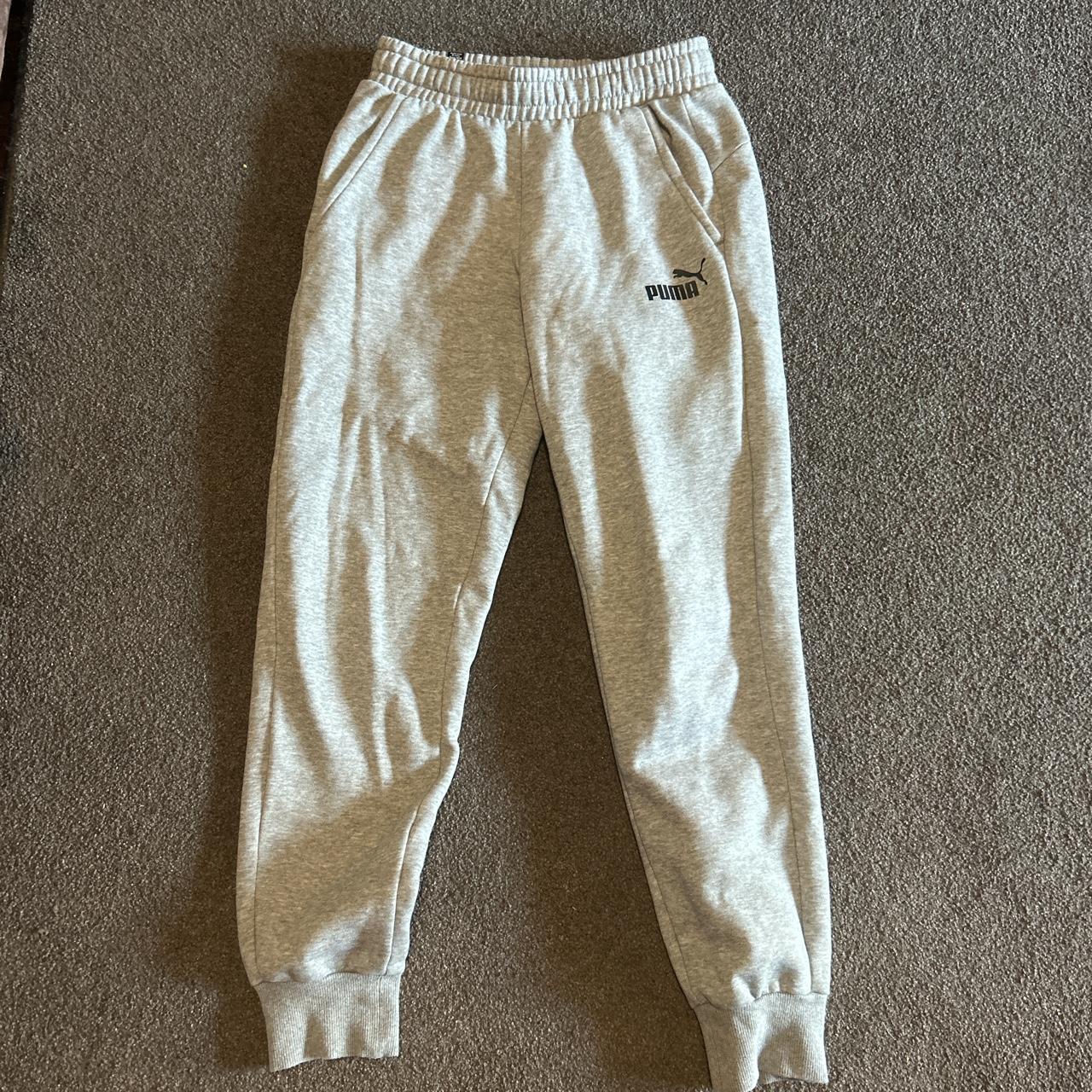 Grey Puma tracksuit pants - Depop
