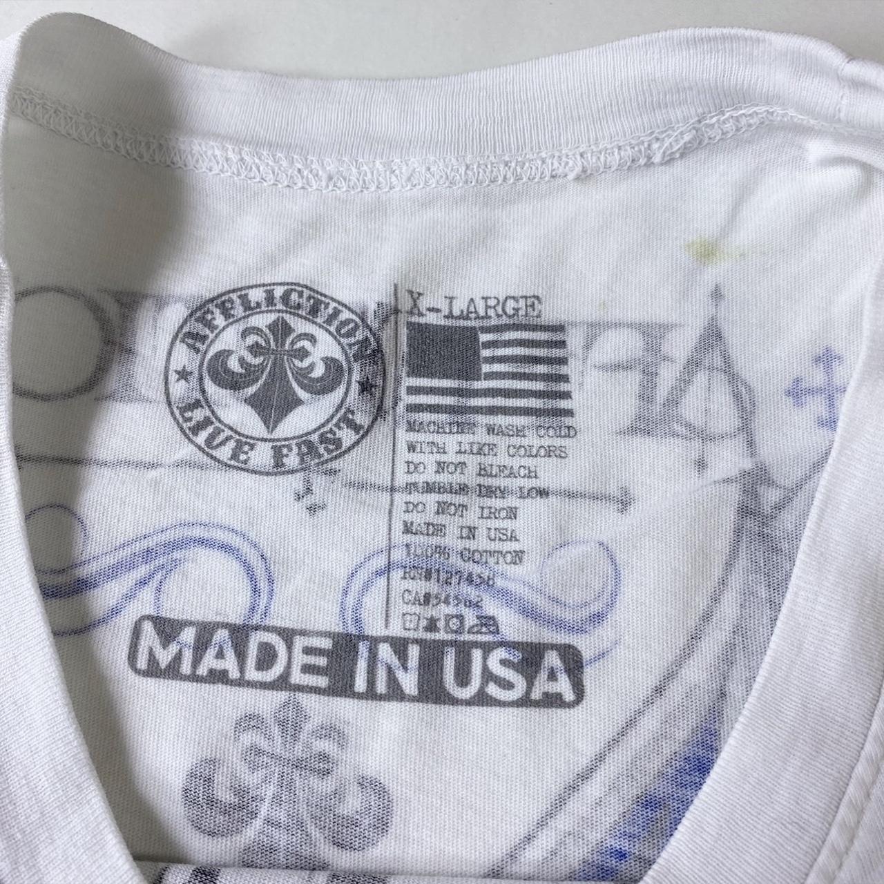 Affliction White and Blue Wings Tee XL men’s... - Depop
