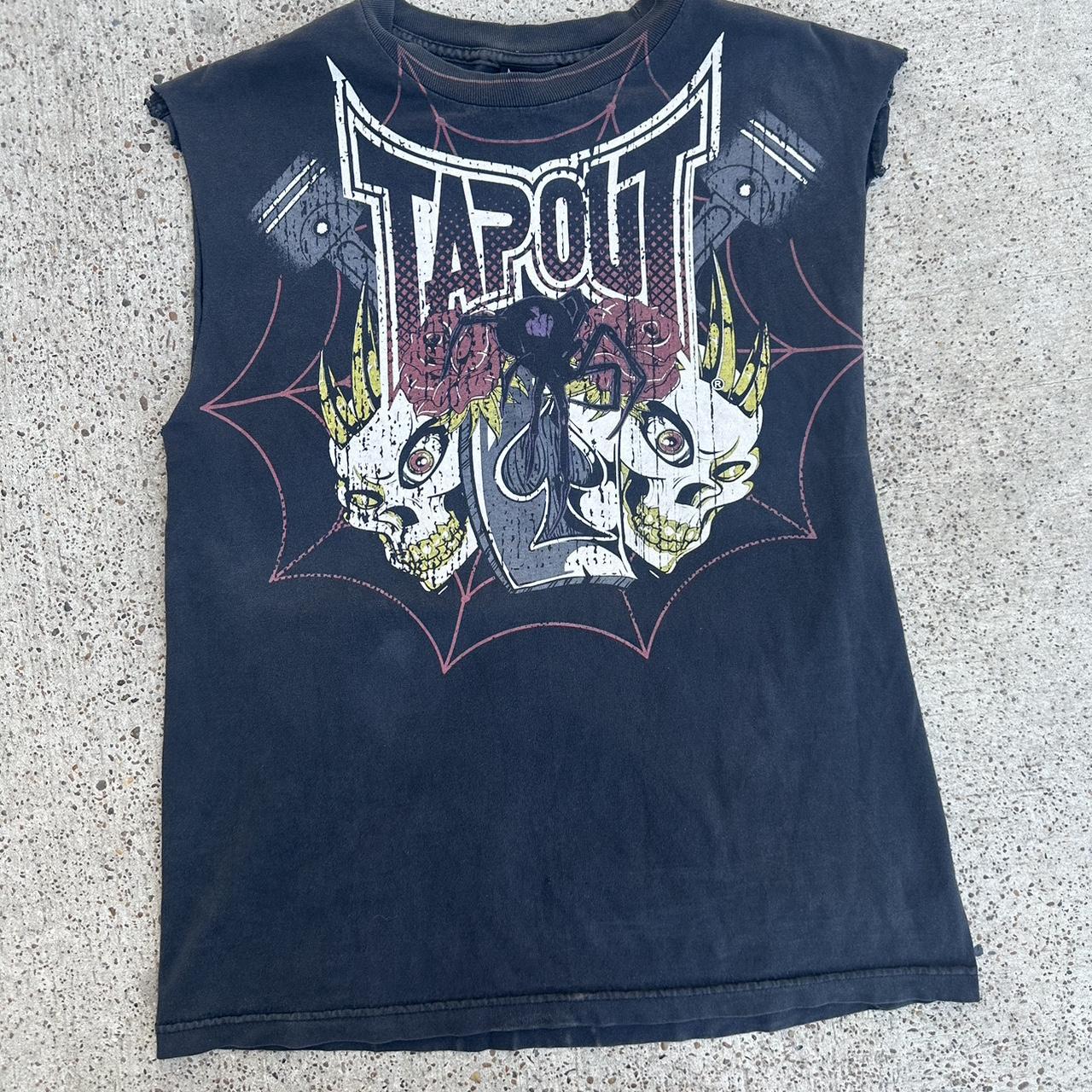 TAPOUT spider skull graphic Trimmed sleeves tee Size... - Depop