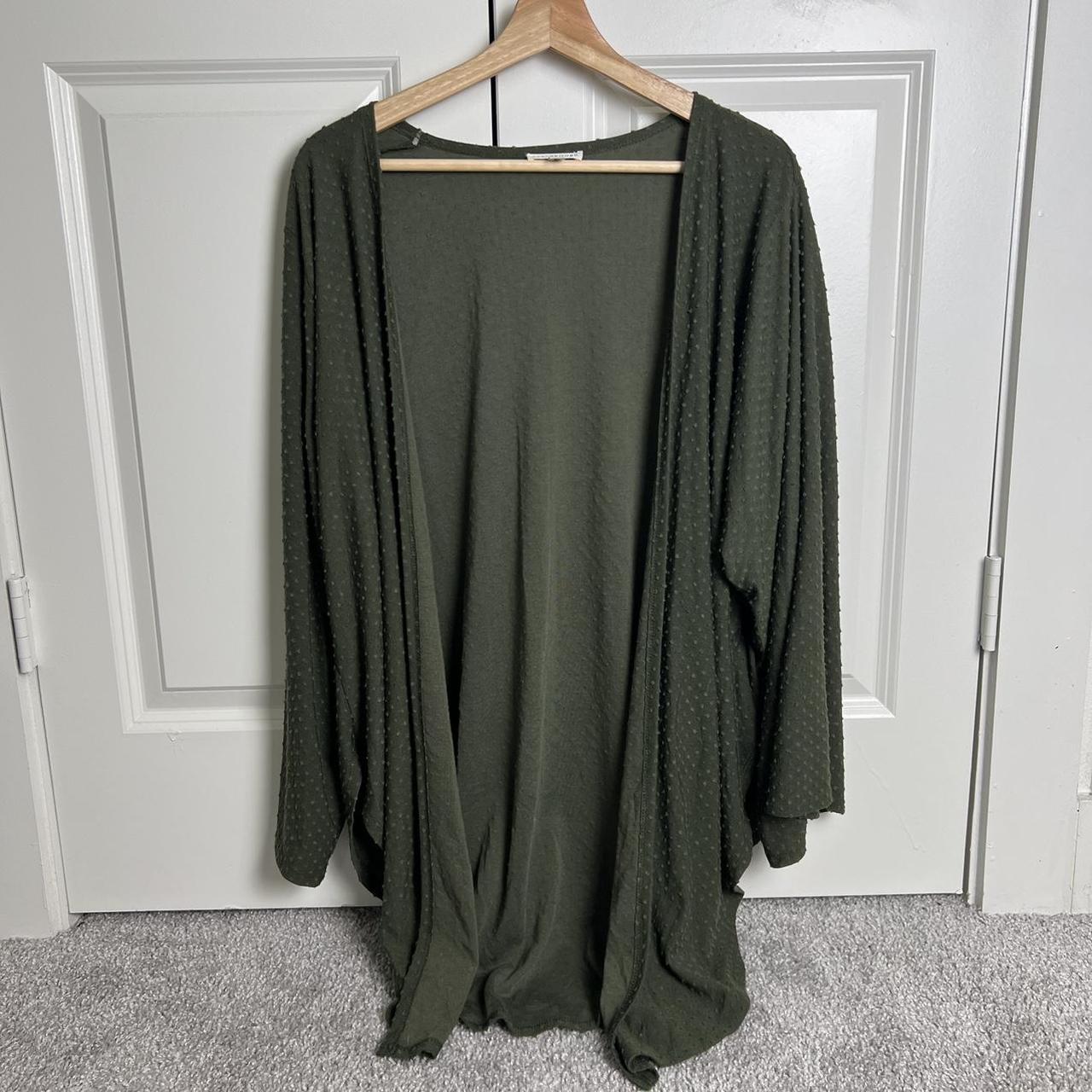 Green flowy cardigan From earthbound trading co.... - Depop