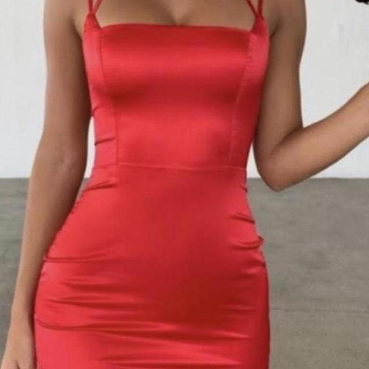 oh polly red satin dress size 4 and 6 available... - Depop