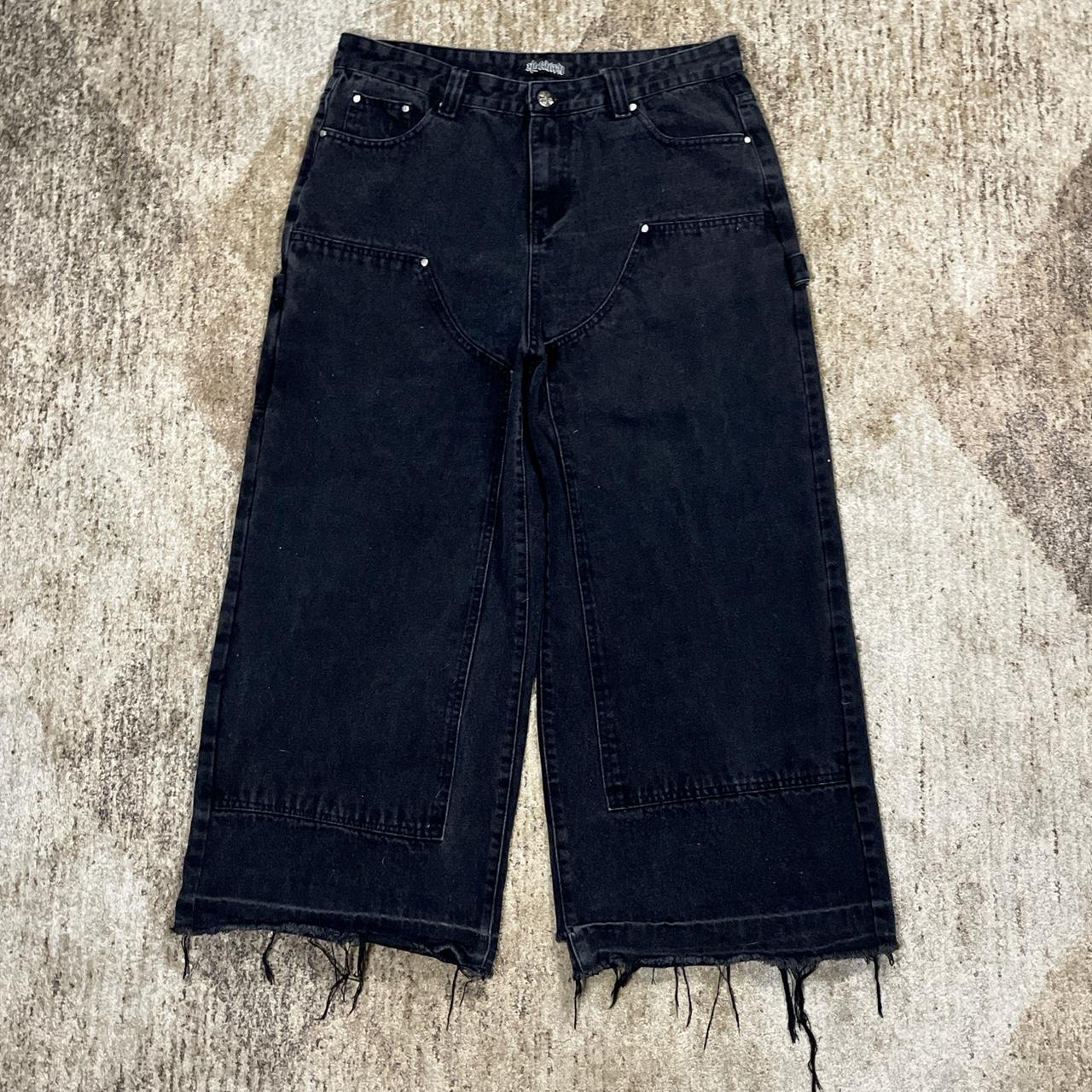 ★nickitten double knee baggy skate jeans •black... | Depop