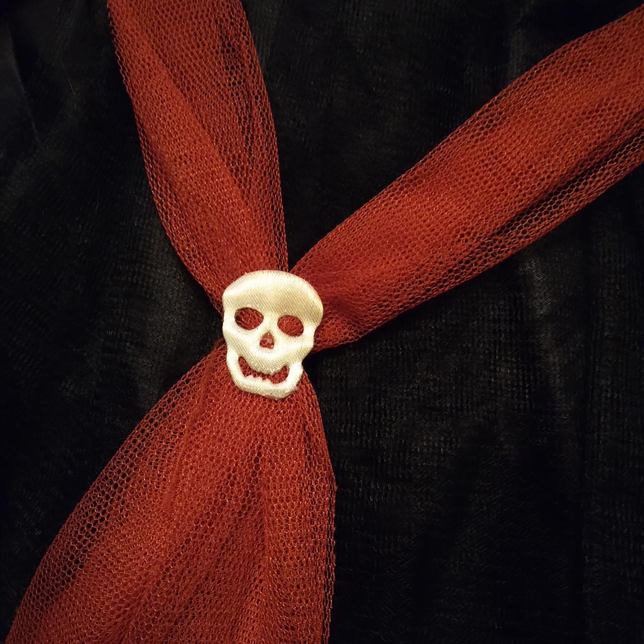 scene emo kid y2k rave black and red skull tutu - Depop