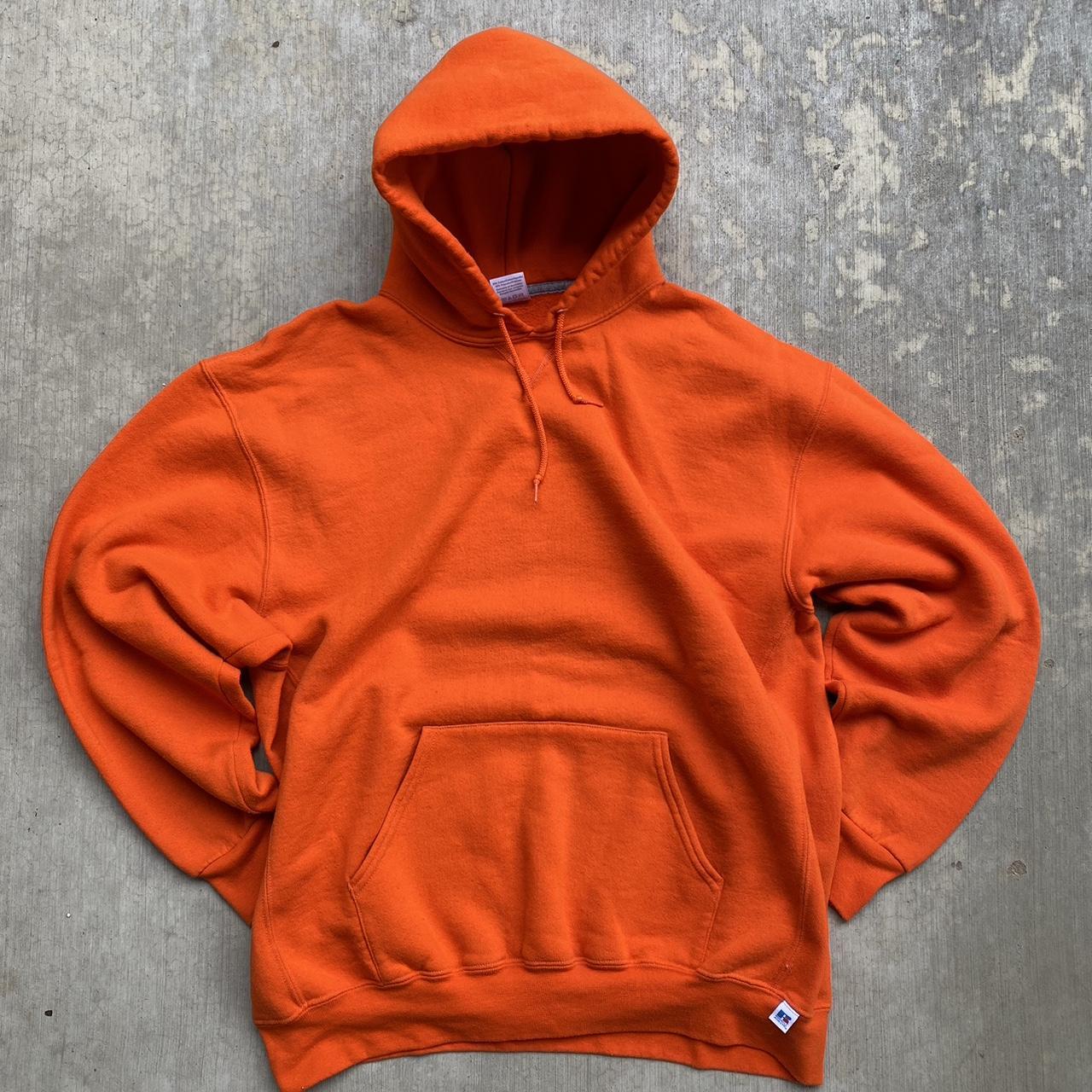 Vintage Russell Blank Blaze Orange Size... - Depop