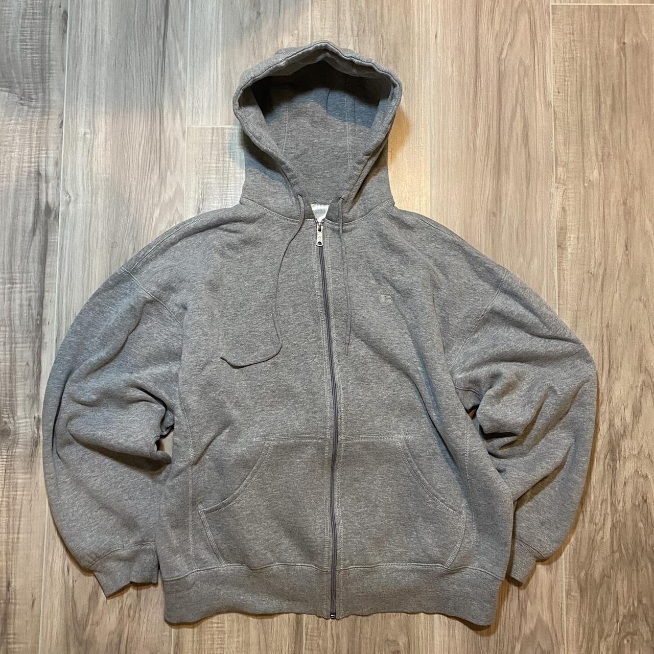 Vintage Russell Blank Hoodie Zip Up Size... - Depop