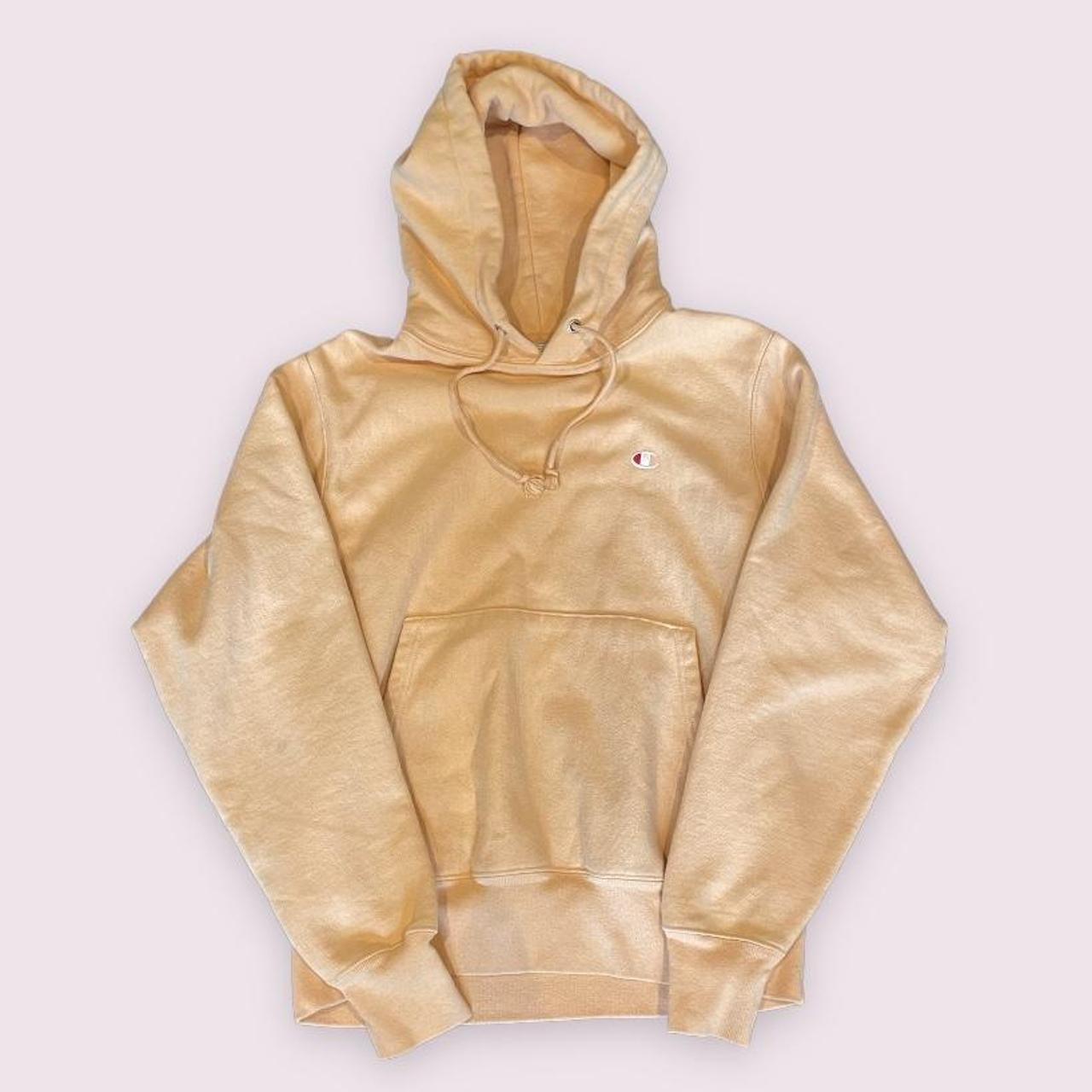 Champion Men's Orange and Tan Hoodie | Depop