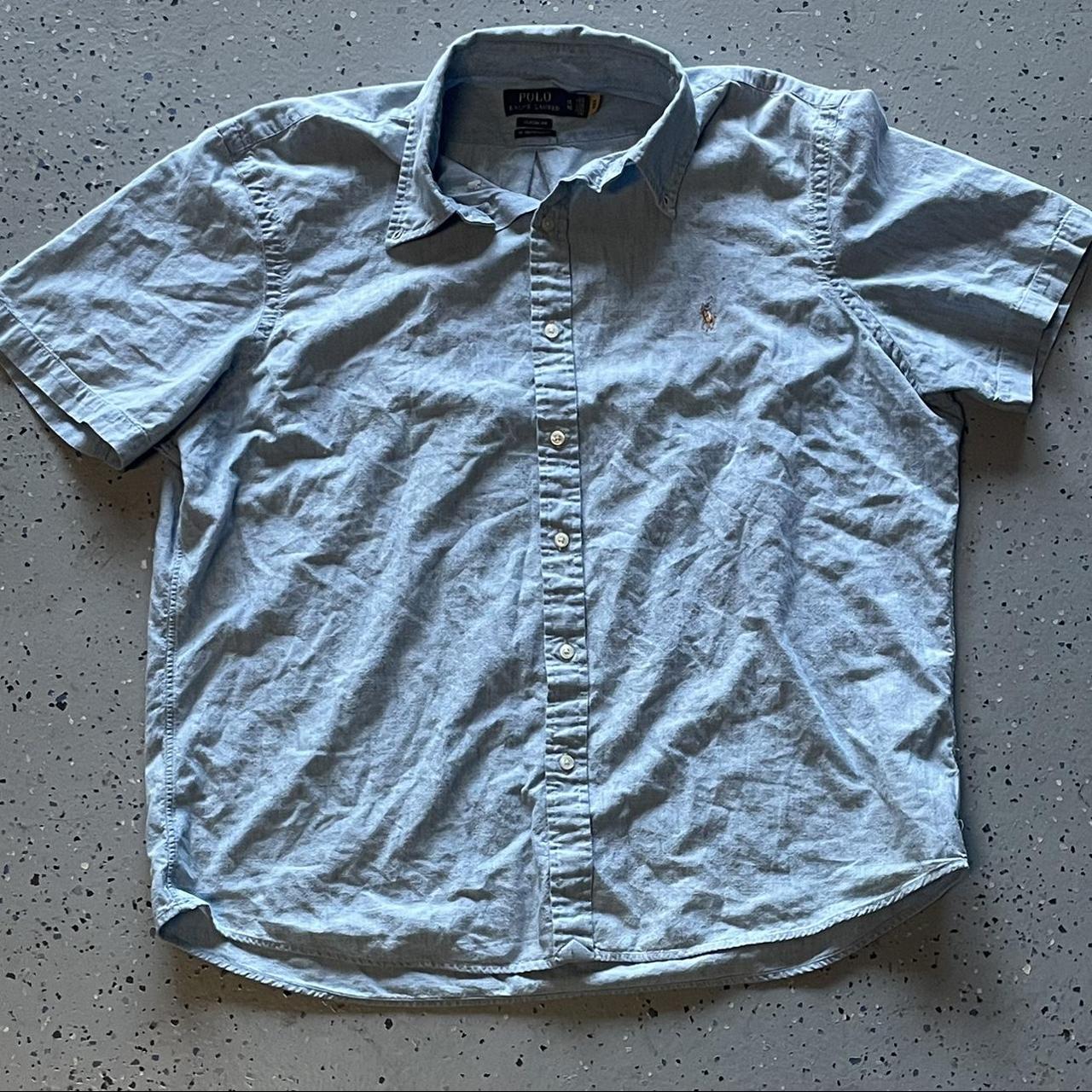 Baby Blue Polo Shirt (XL) Fits a medium, great... - Depop