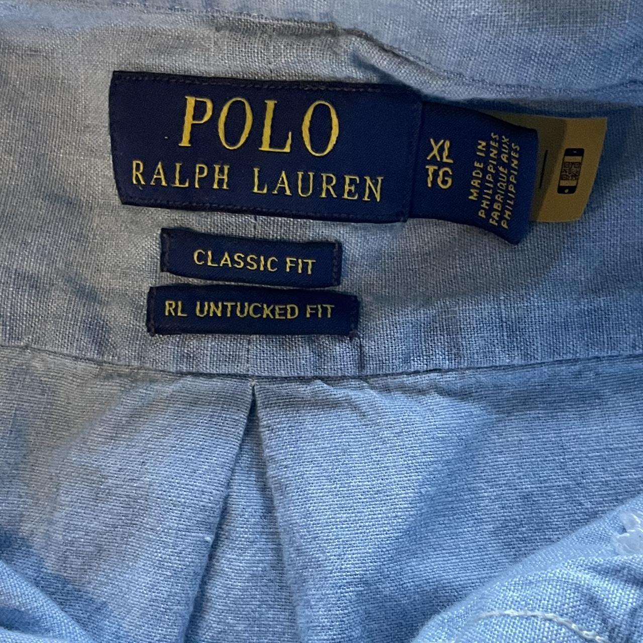 Baby Blue Polo Shirt (XL) Fits a medium, great... - Depop