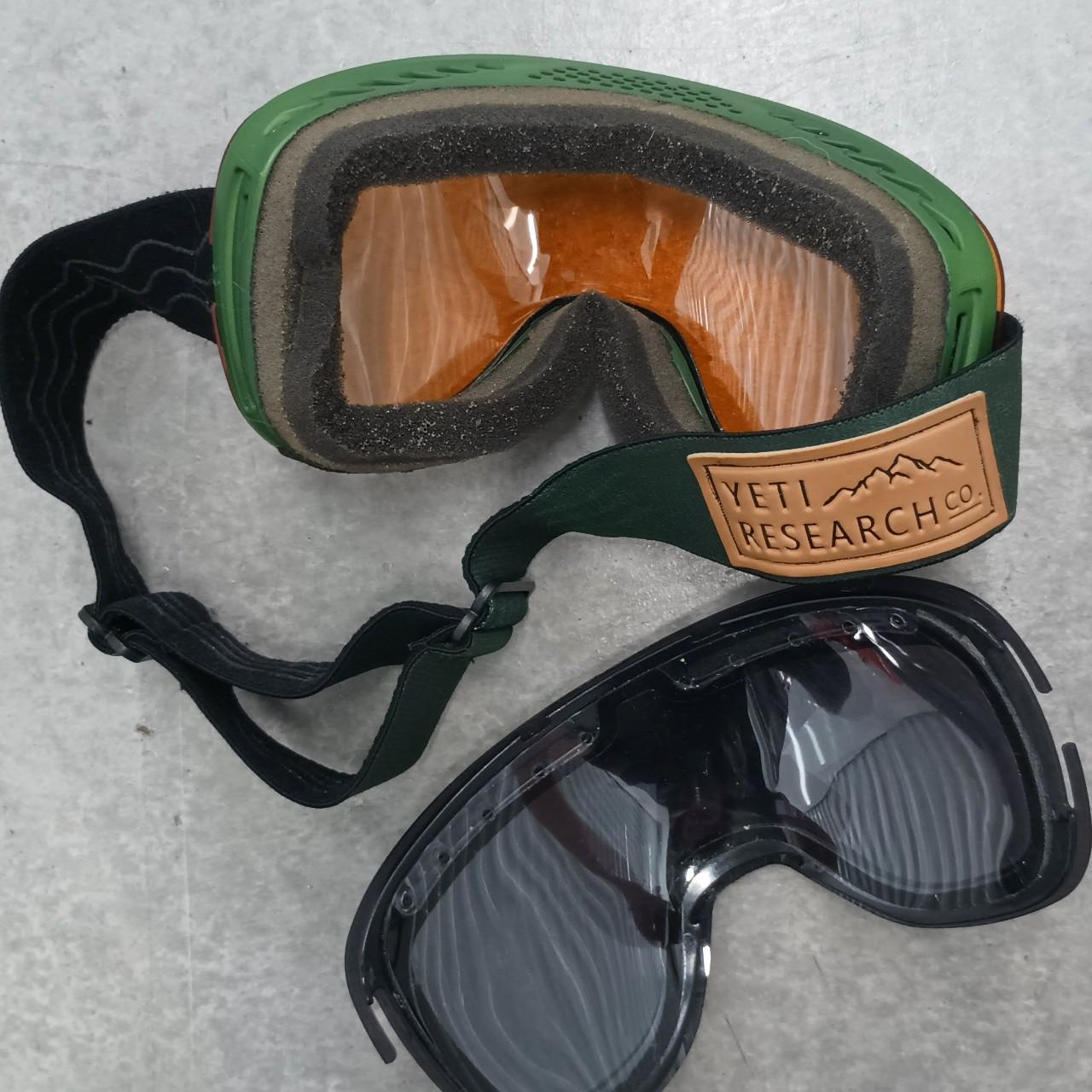 Far Out Yeti Research Green Ski/Snowboard Goggles... - Depop