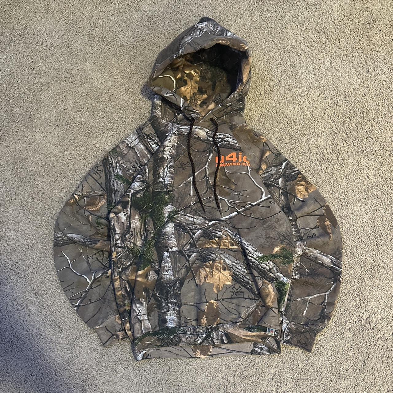 Vintage 90’s real tree camo hoodie Condition: very... - Depop