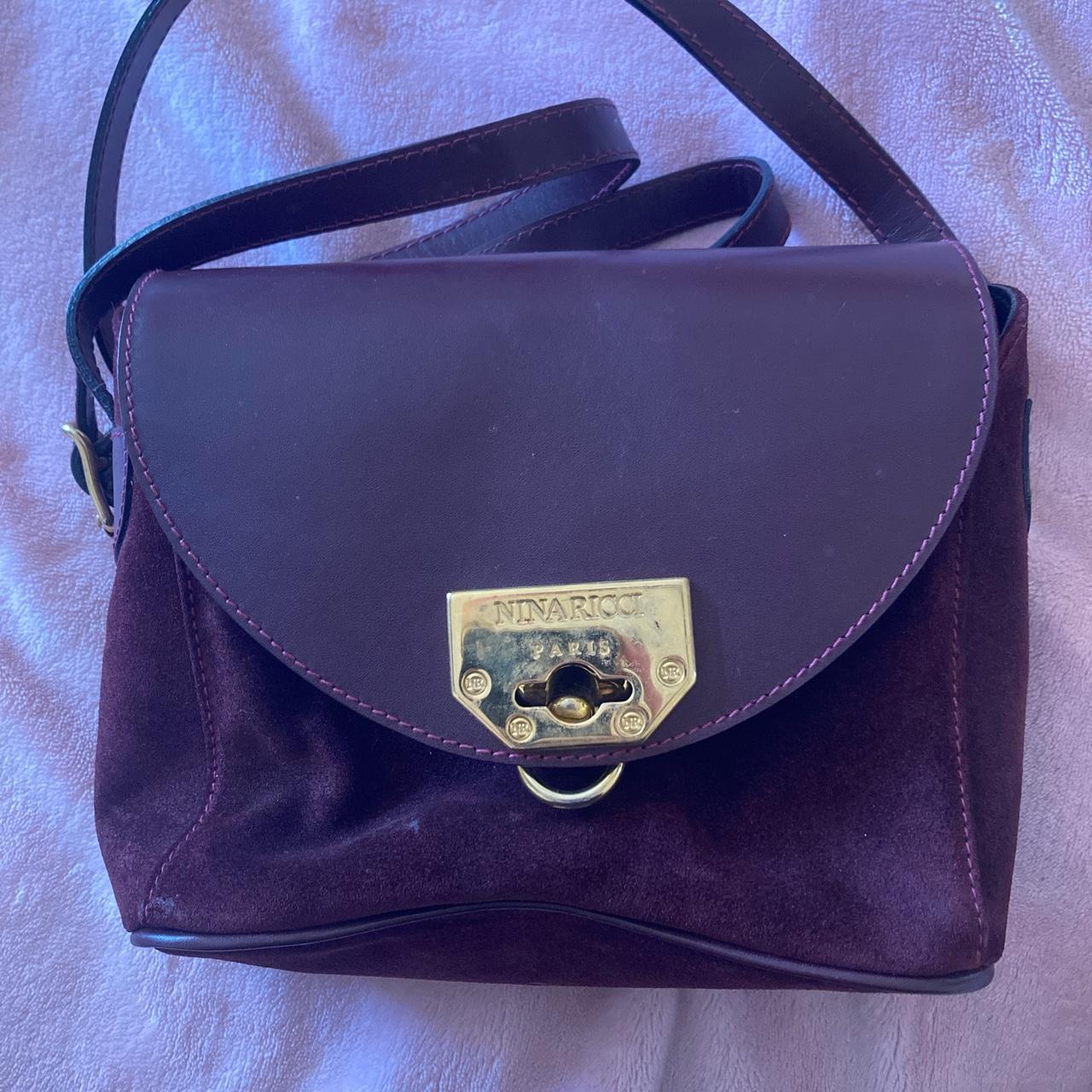 vintage nina ricci burgundy cross body purse great... - Depop