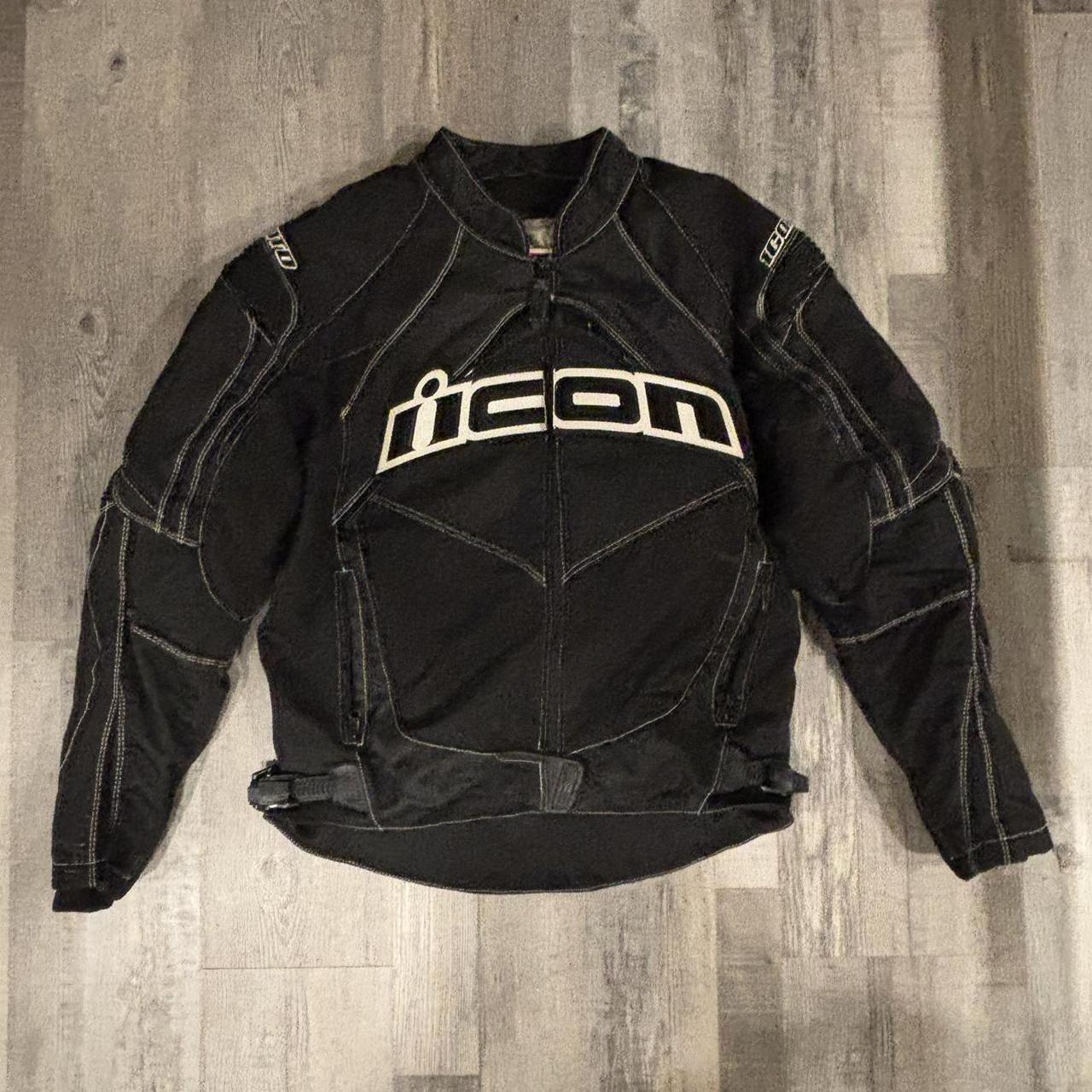 Contra Icon black and white motorcycle jacket ⊹₊... | Depop