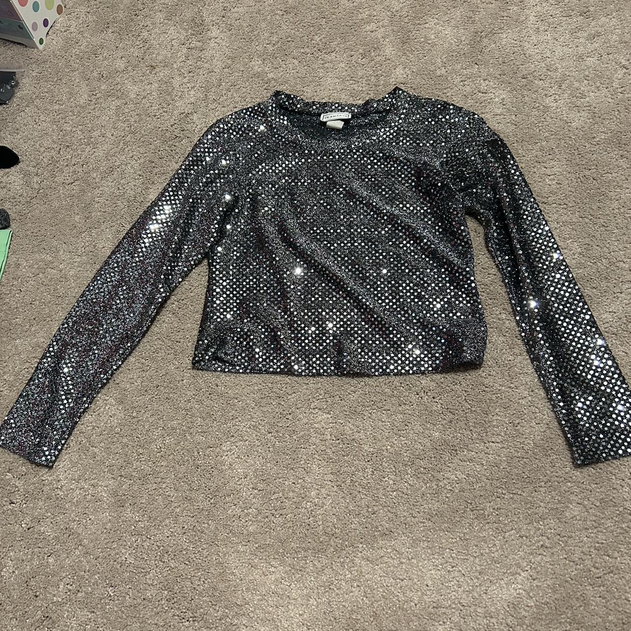 In Charge brand Vintage Sparkly Sequin crop top... - Depop