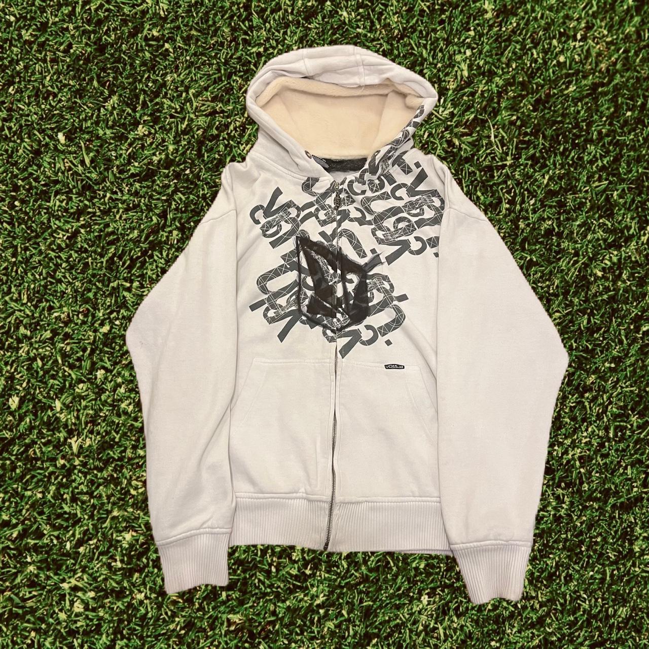 ♠️Y2k upcycled volcom zip up size L, has been... - Depop