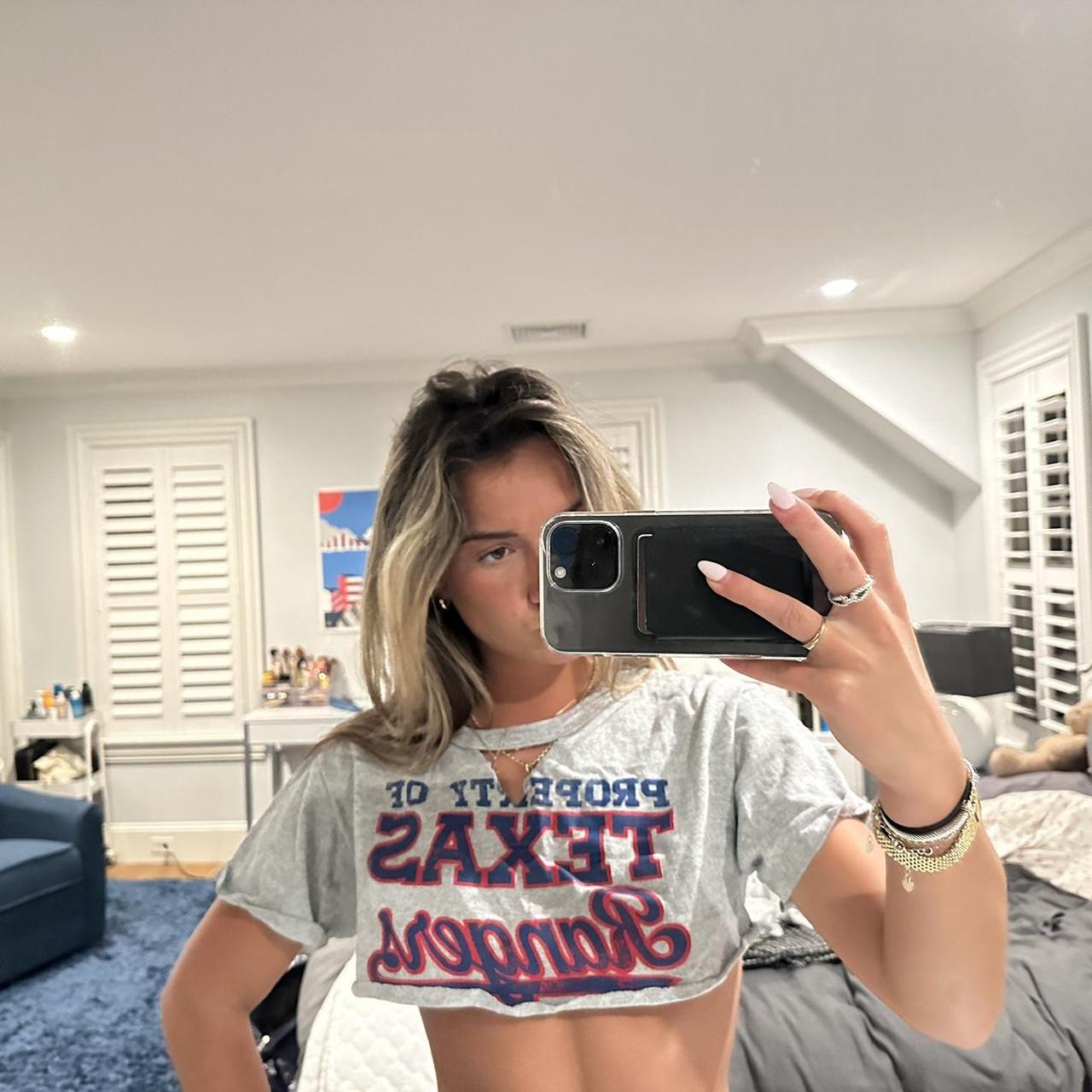 Sick Texas rangers cropped and cut t shirt - Depop