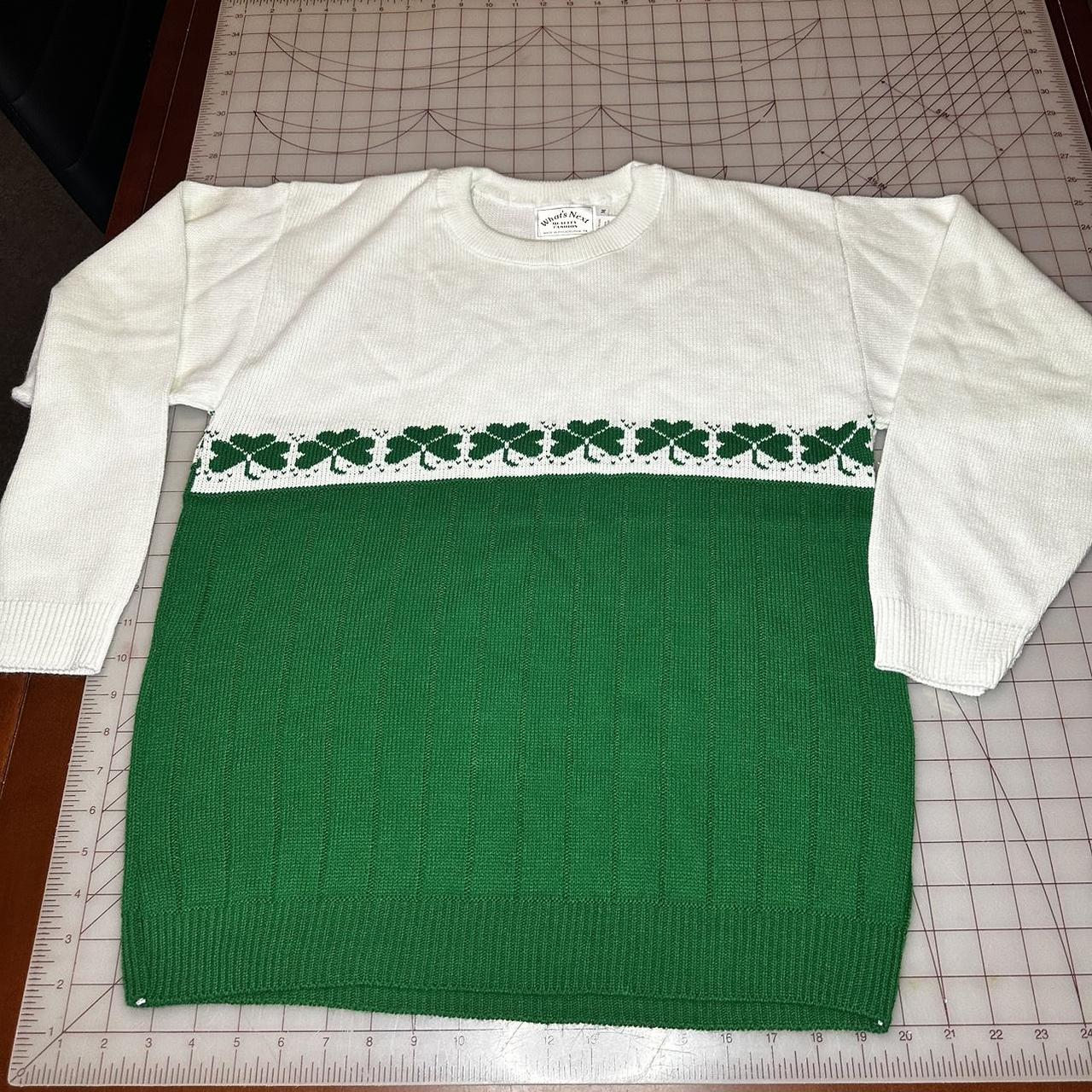 Irish Sweatshirt Clover Knit Size Medium Made In... - Depop