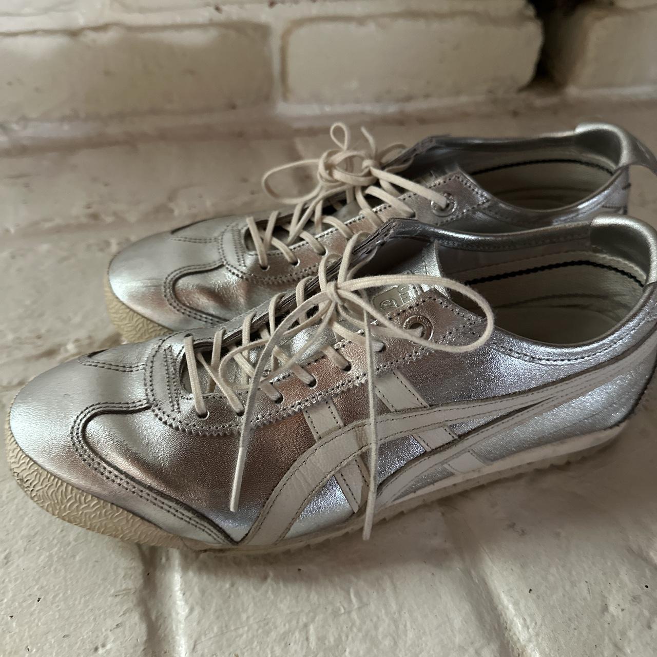 silver onitsuka tiger mexico 66’ -slightly... - Depop