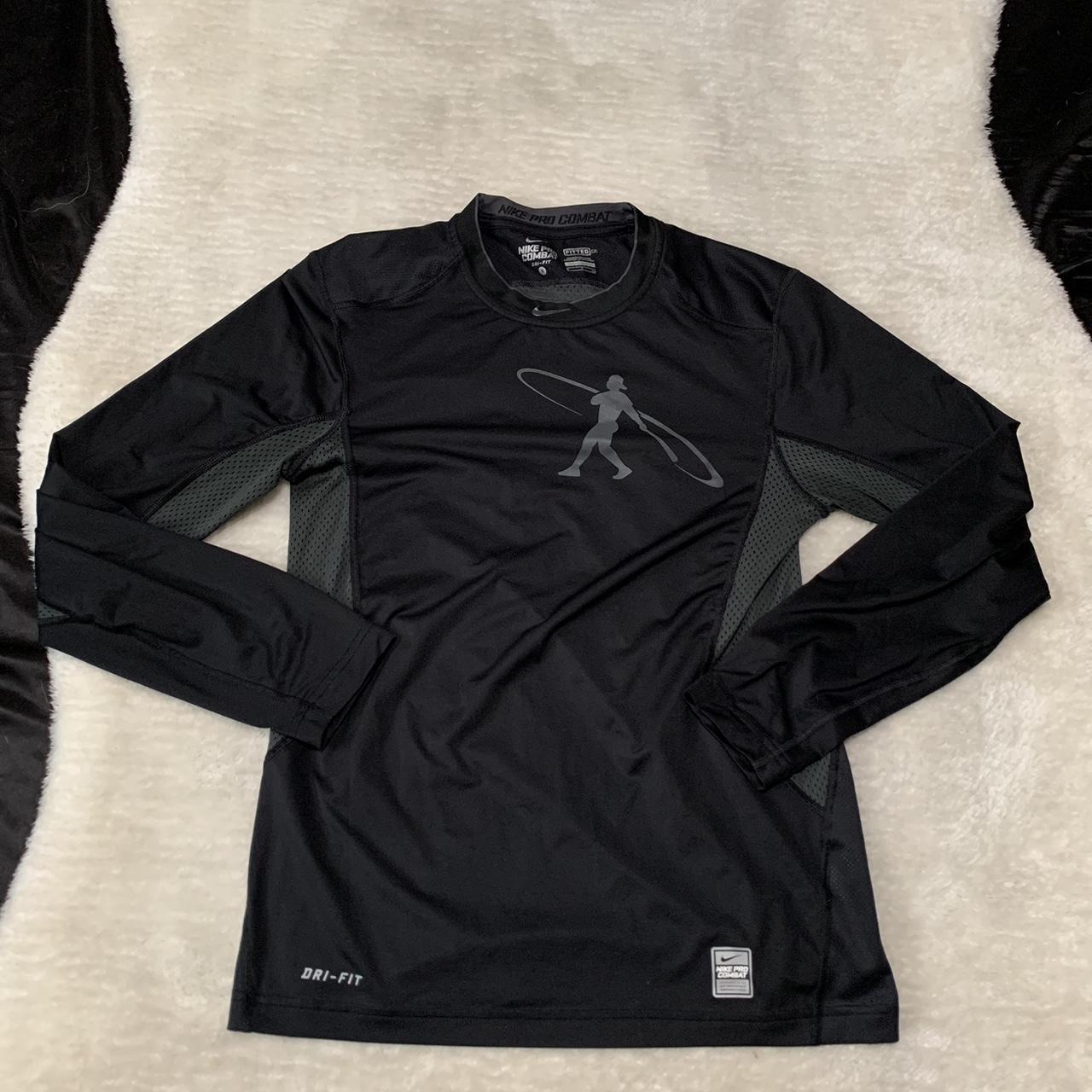Nike Pro Combat Dri Fit Black Long Sleeve Mens Small... - Depop