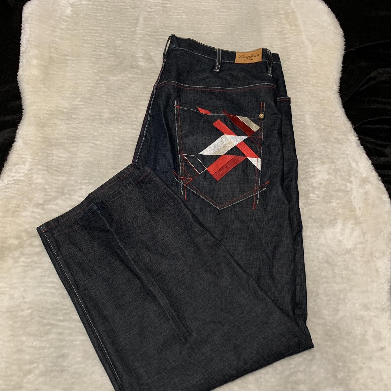 Sean John Mens Baggy Loose Denim Black Jeans Size... - Depop