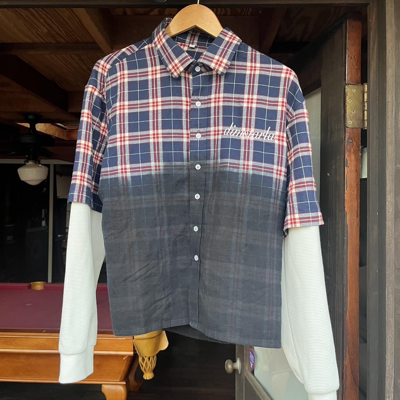 @dimstarla Navy Flannel Connected waffle sleeve... | Depop