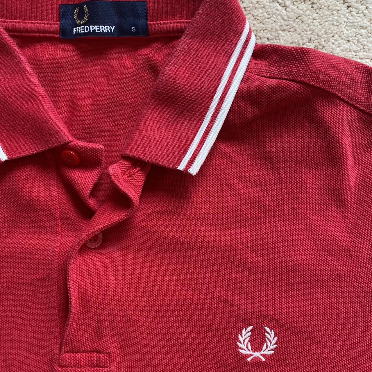 Fred Perry red polo in perfect condition #fredperry... | Depop