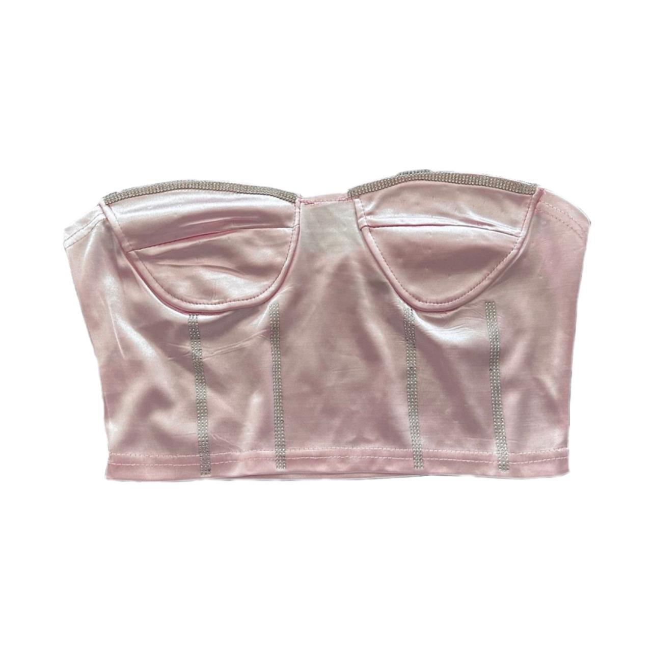 pink glam tube top with rhinestone detail ‼️ CANNOT... - Depop