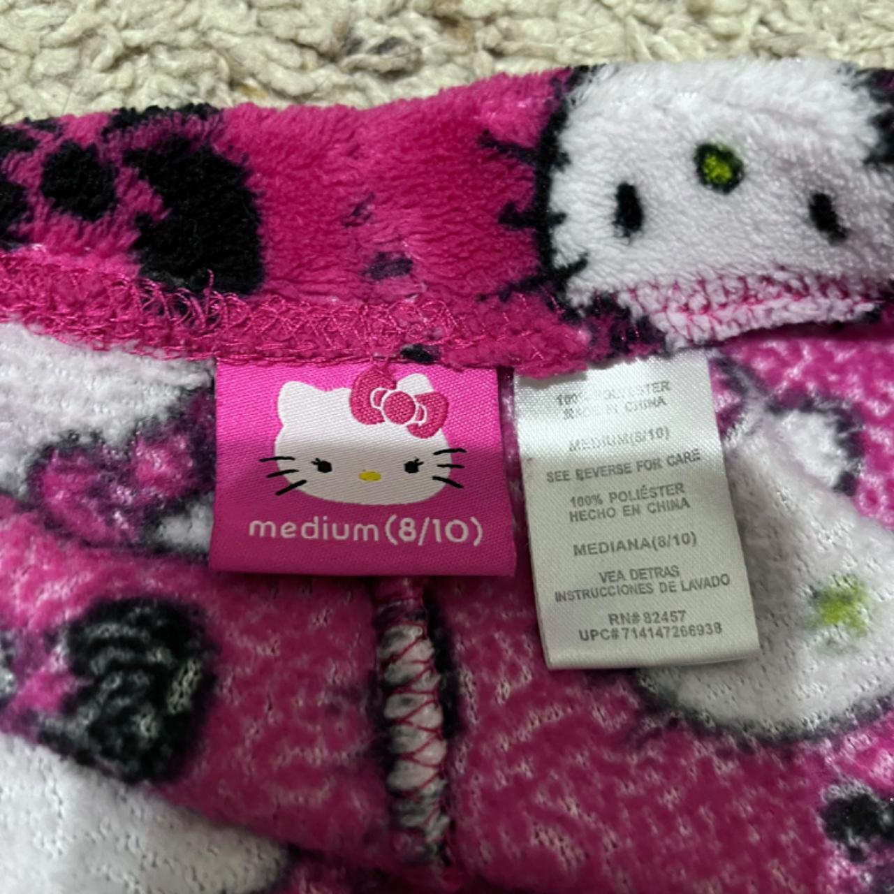 authentic fuzzy hello kitty pajama pants pink w... - Depop