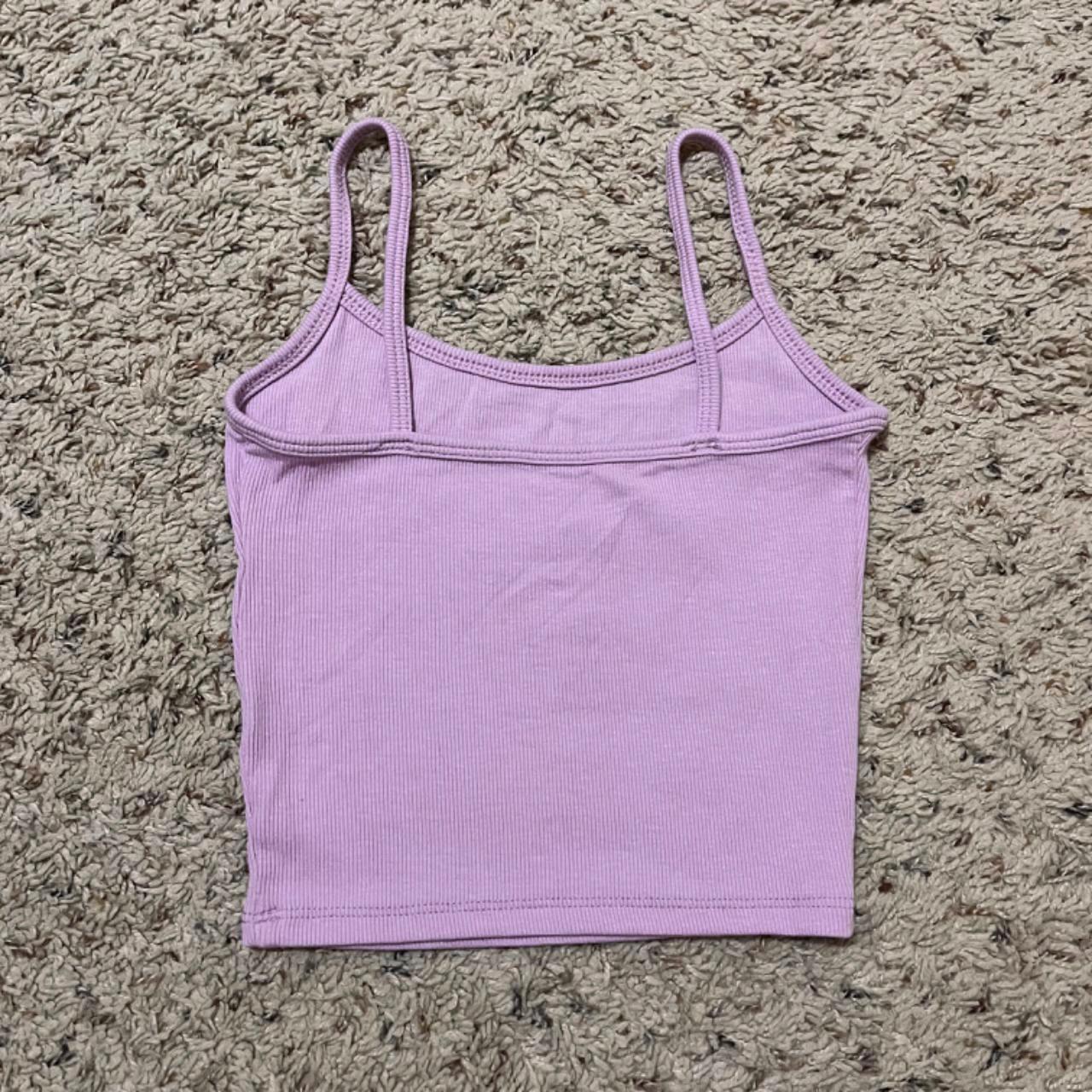 lilac pastel purple ribbed tank top the most... - Depop